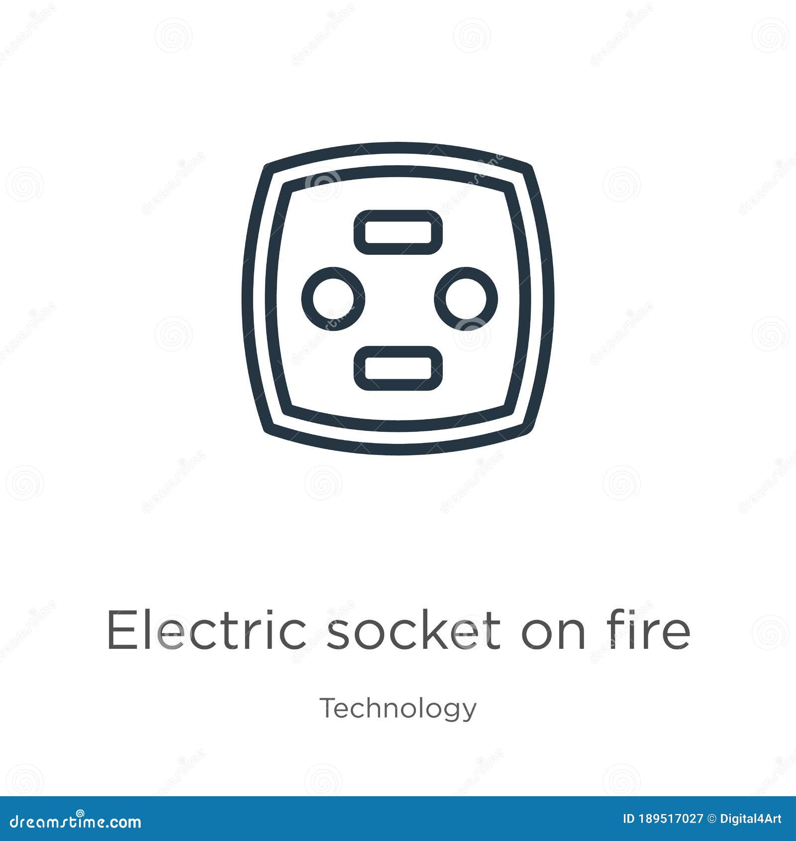 Socket In Fire. Flame Plug. Electric Circuit Broken Vector Illustration ...