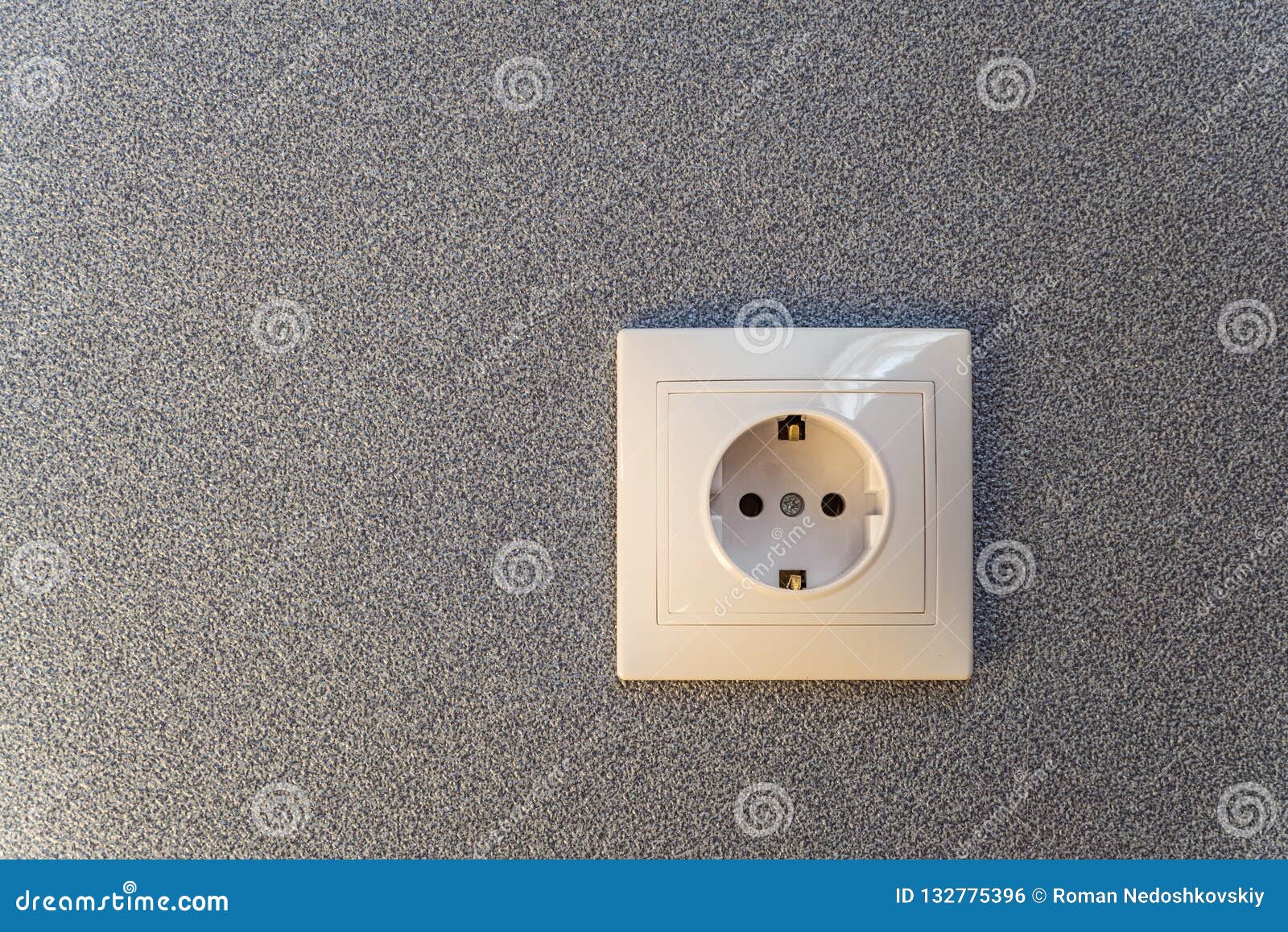 Electric Socket on a Gray Wall Background Stock Photo - Image of house ...