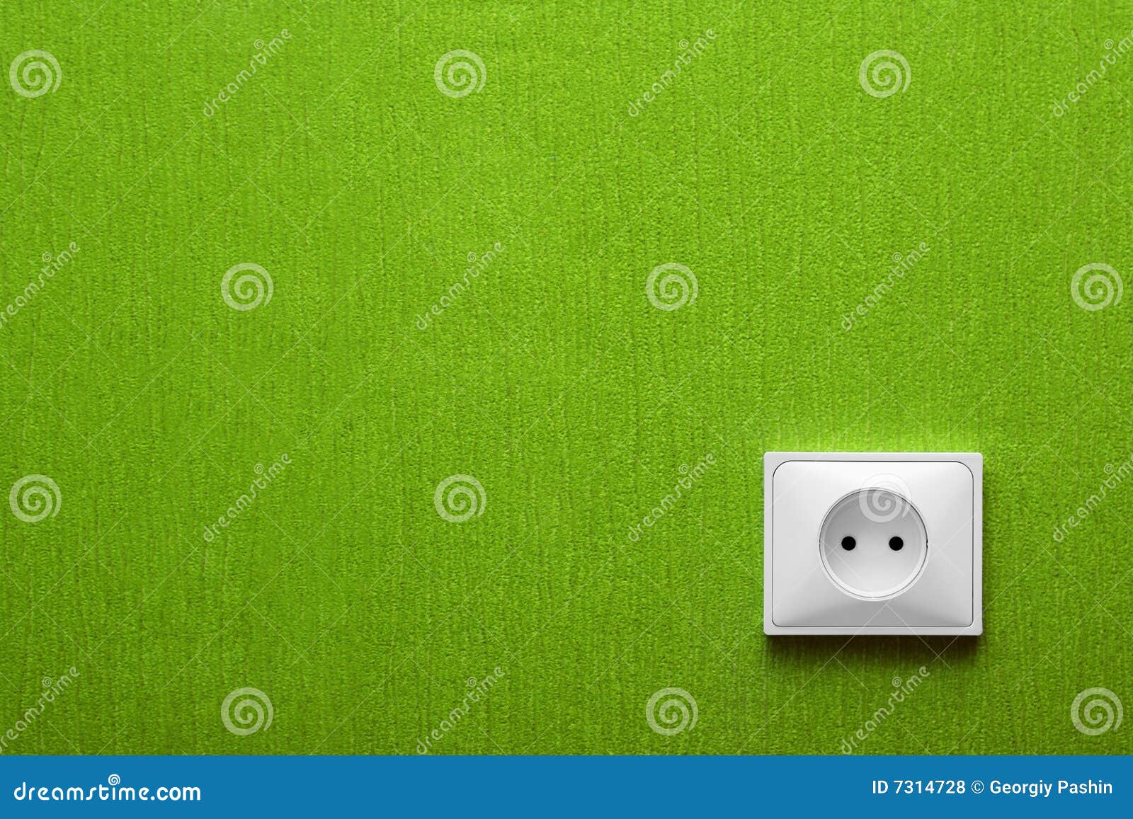 Electric Socket in a Green Wall Stock Photo - Image of flowing, office ...