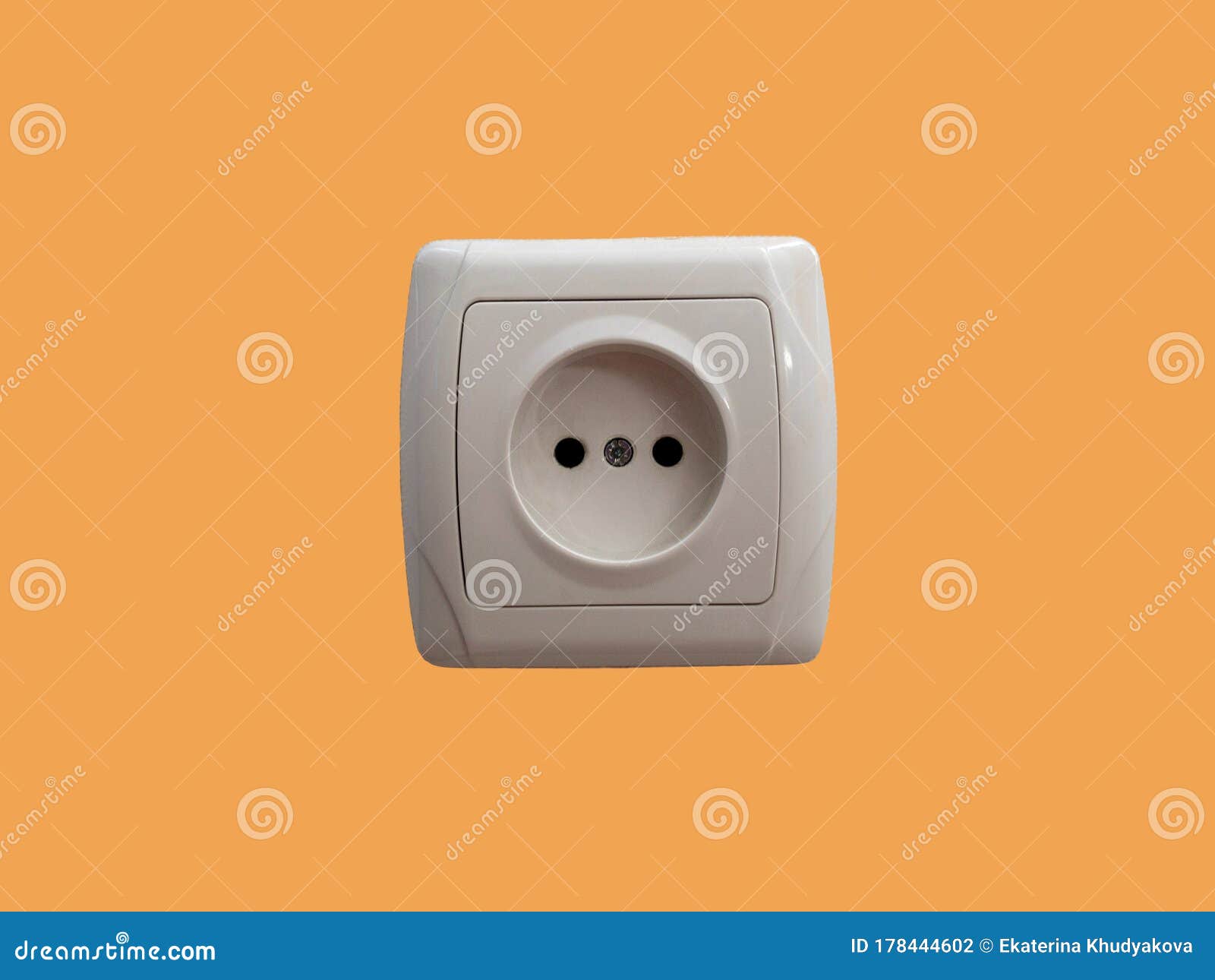 Electric Socket Isolated on a Orange Background Stock Photo - Image of ...