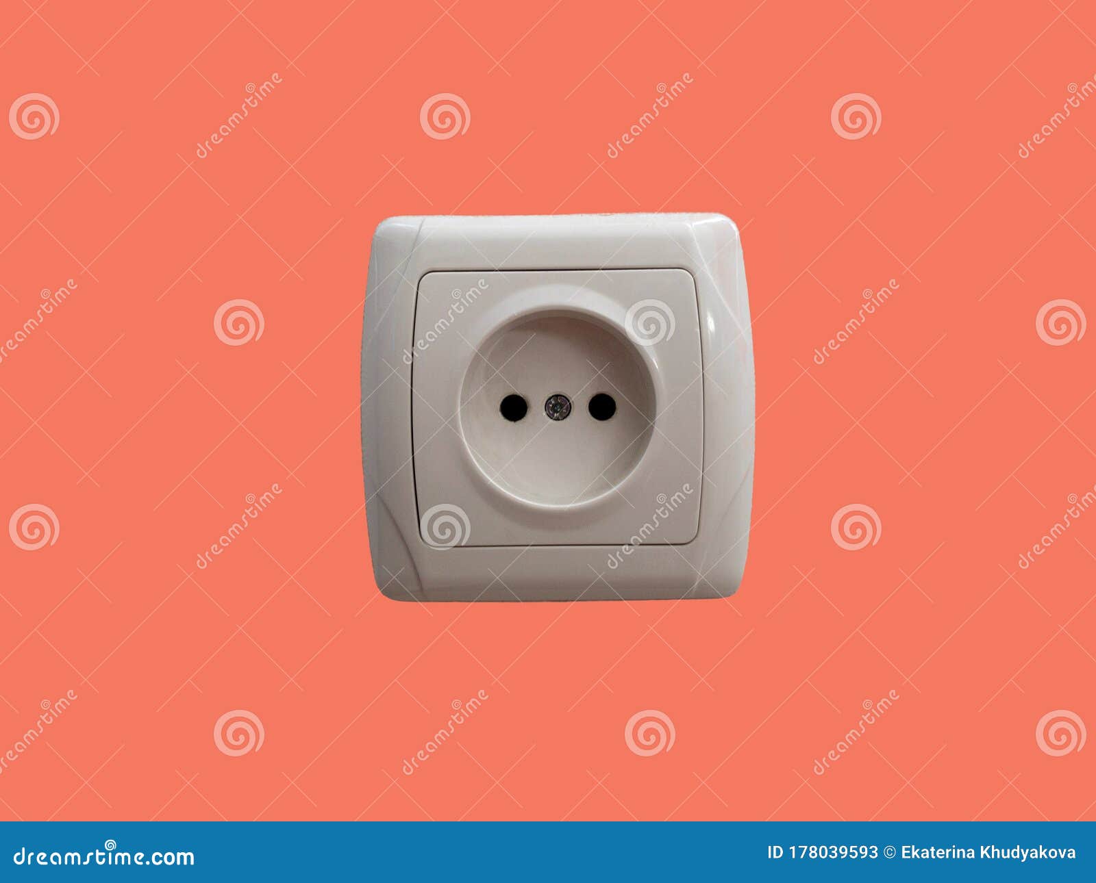 Electric Socket Isolated on a Red Background Stock Image - Image of ...