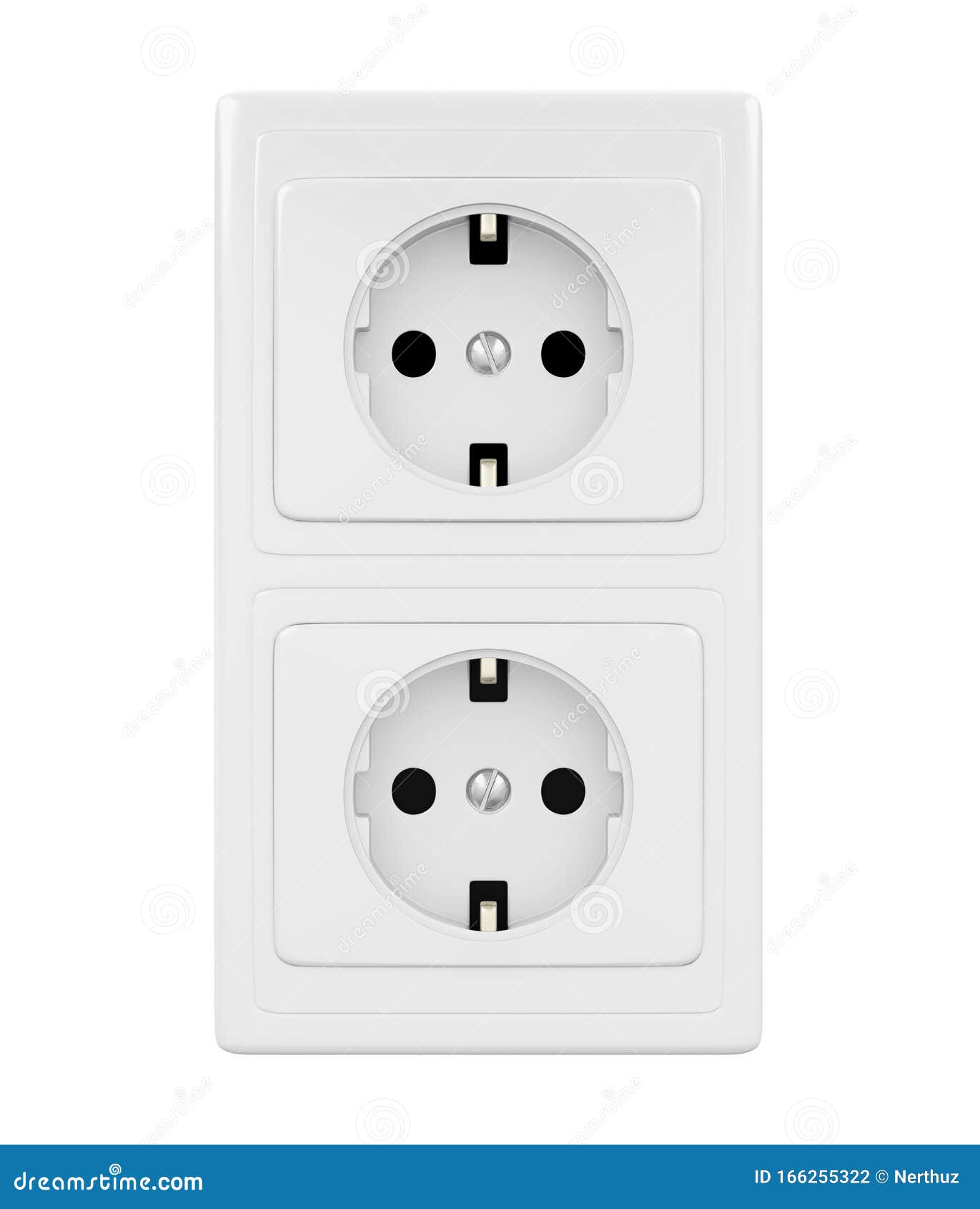 Socket Isolated Set Vector. White Double Grounded Power Switch. Plastic ...