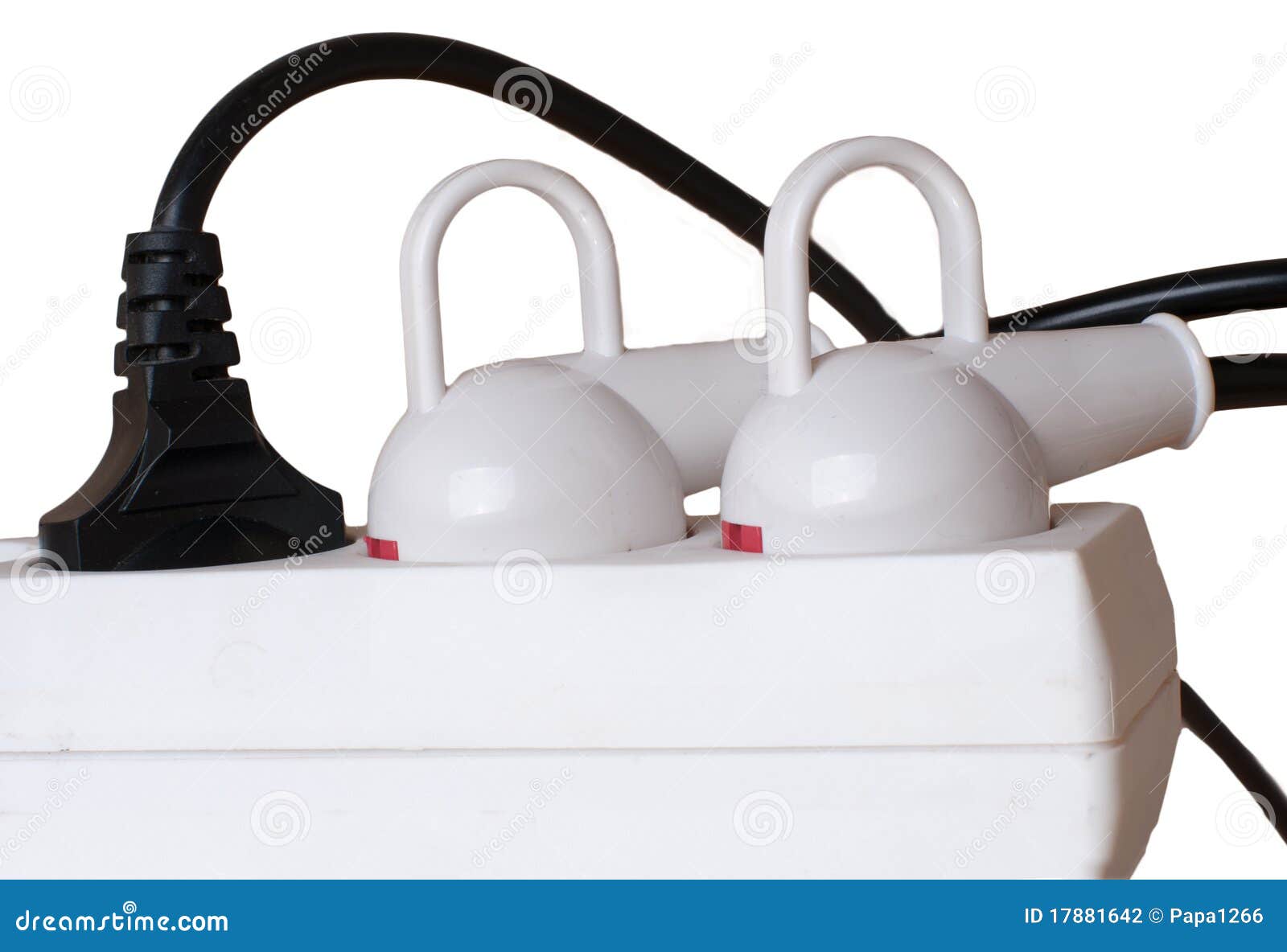 Electric Socket and Outlet Isolated on White. Stock Photo - Image of ...