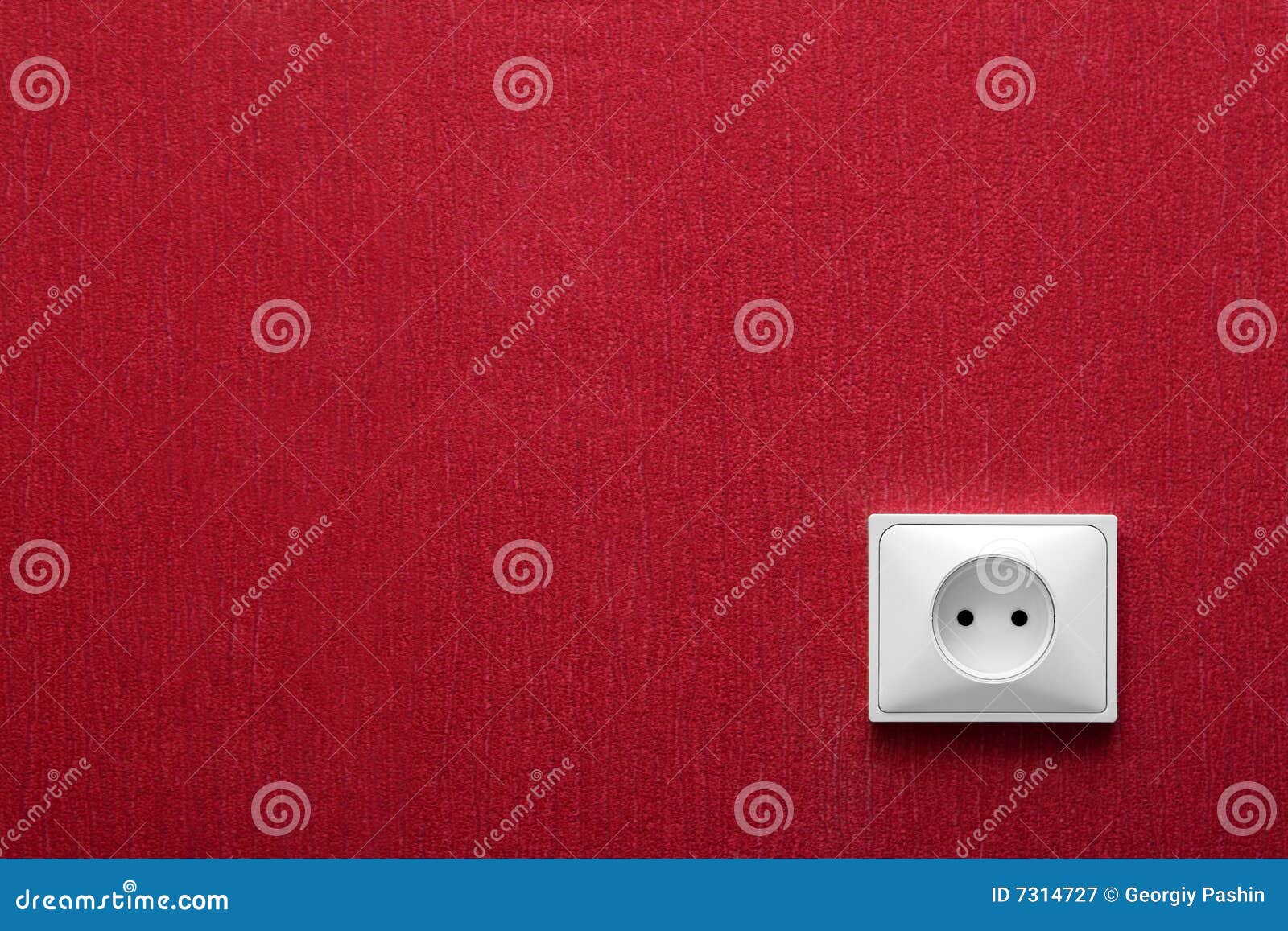 The Electric Socket in a Red Wall Stock Image - Image of electricity ...