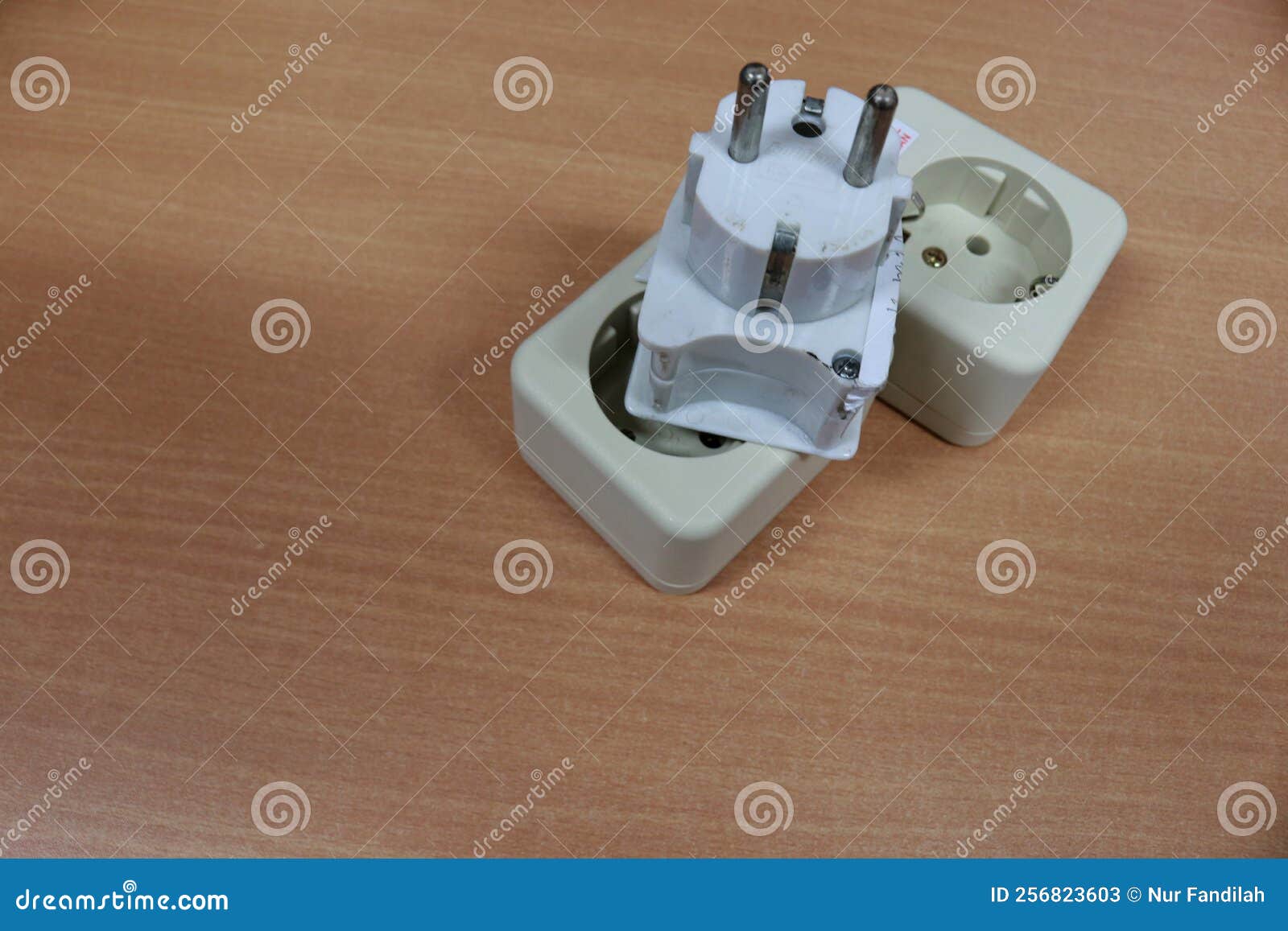An Electric Socket on the Table Stock Image - Image of white, connector ...