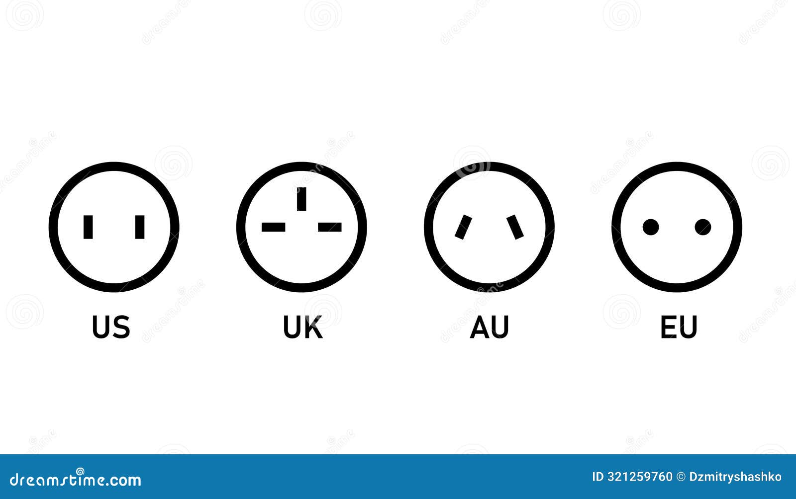 Electric Socket Types Icon Set. Clipart Image Vector Illustration ...
