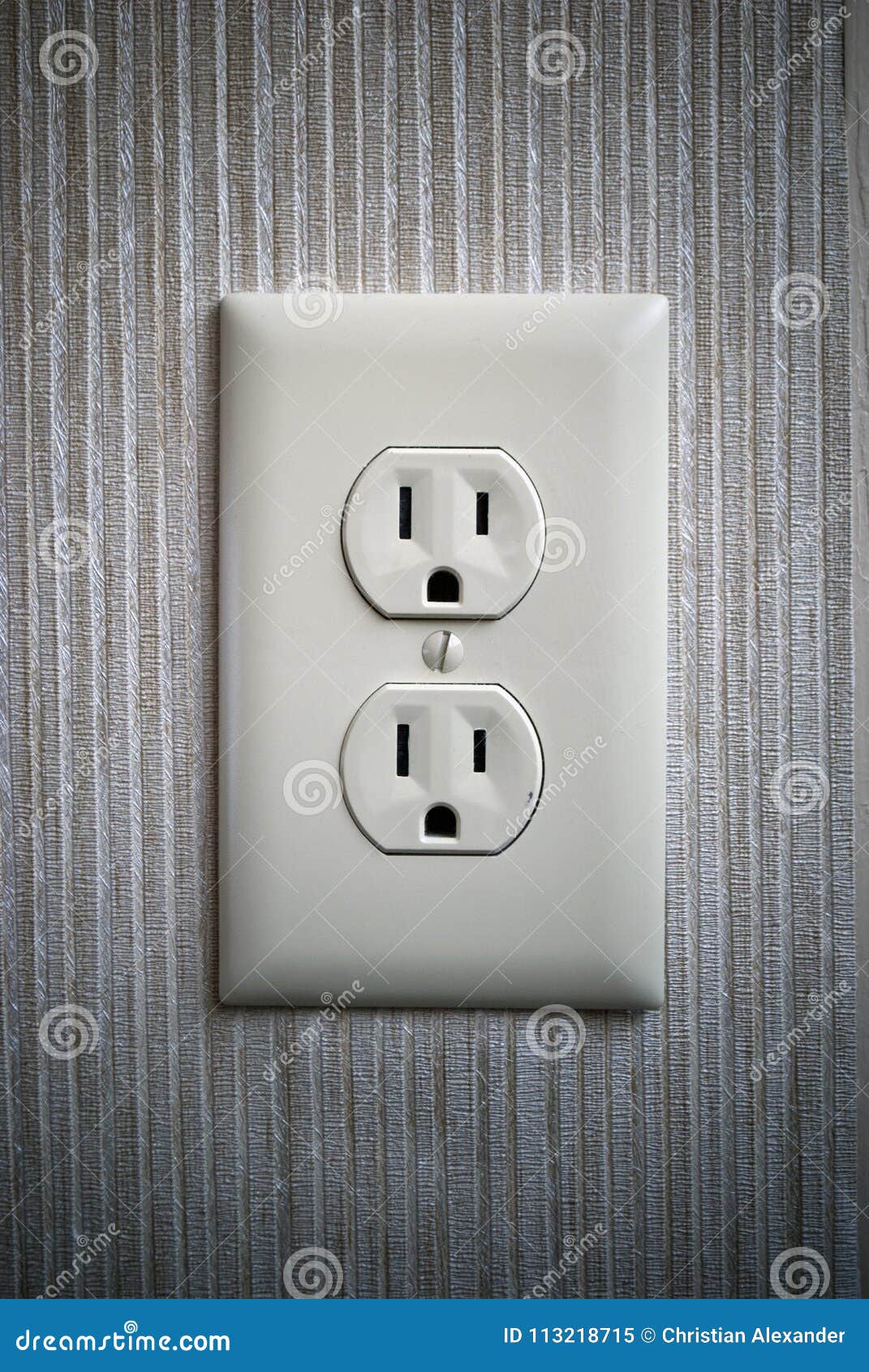Electric socket on wall stock image. Image of close - 113218715
