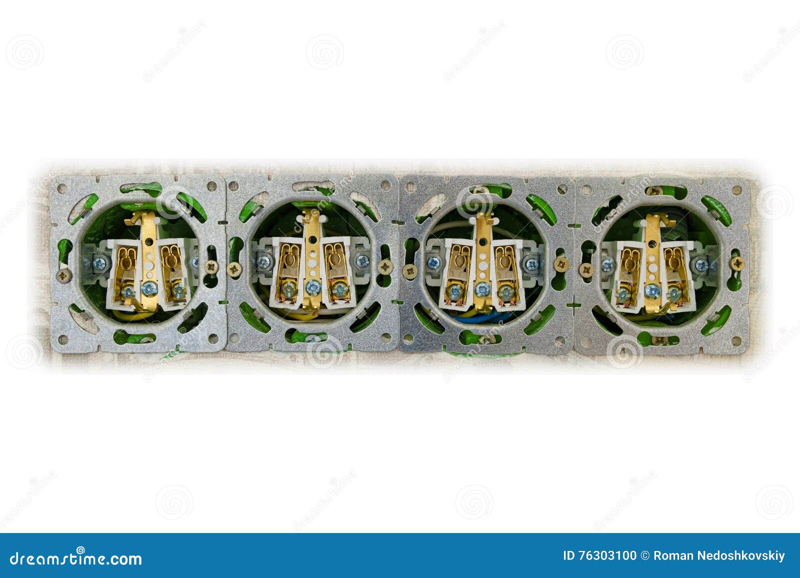 Electric sockets stock photo. Image of installing, energy - 76303100