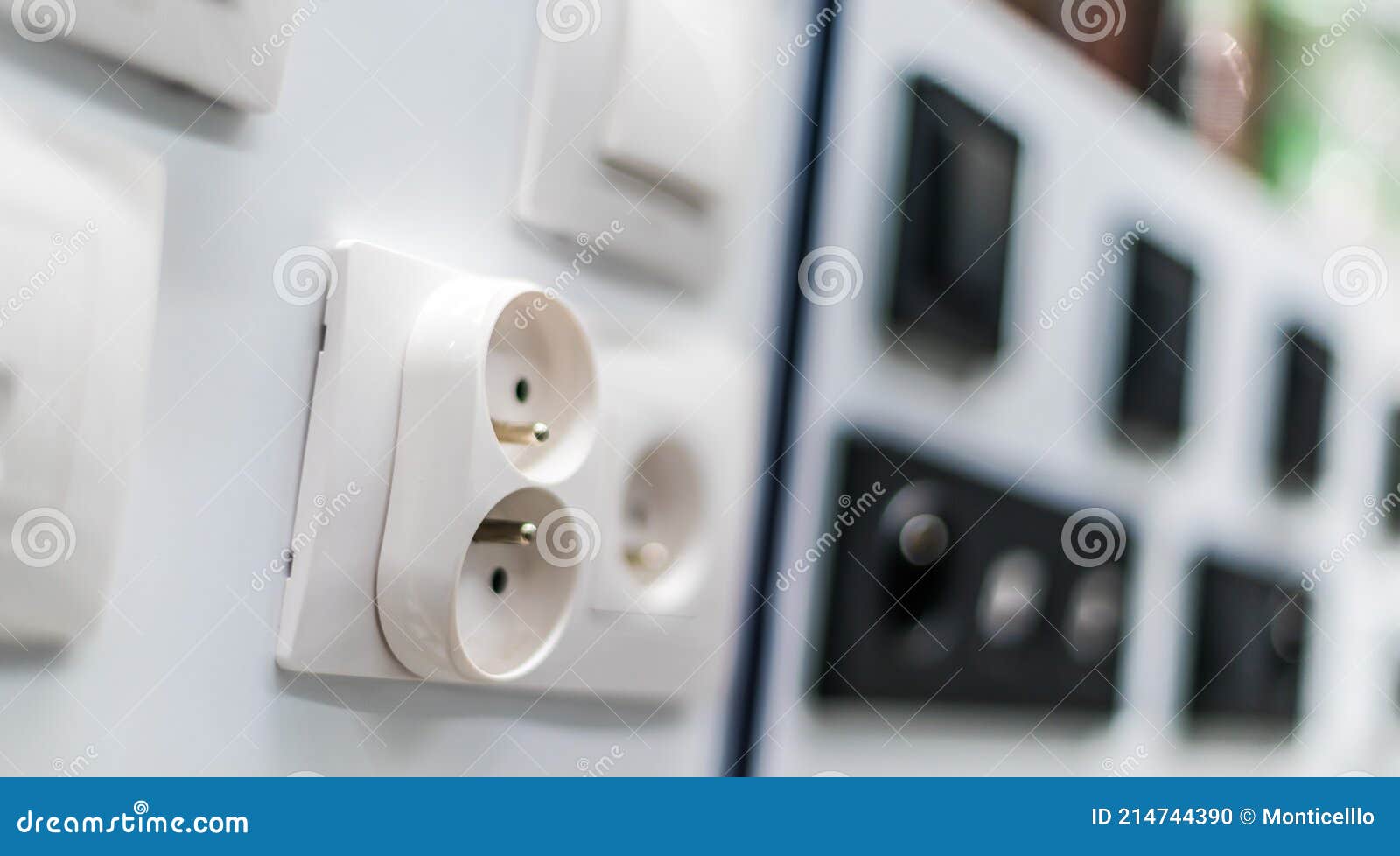 Electric Sockets and Switches Presented in a Store Stock Photo - Image ...