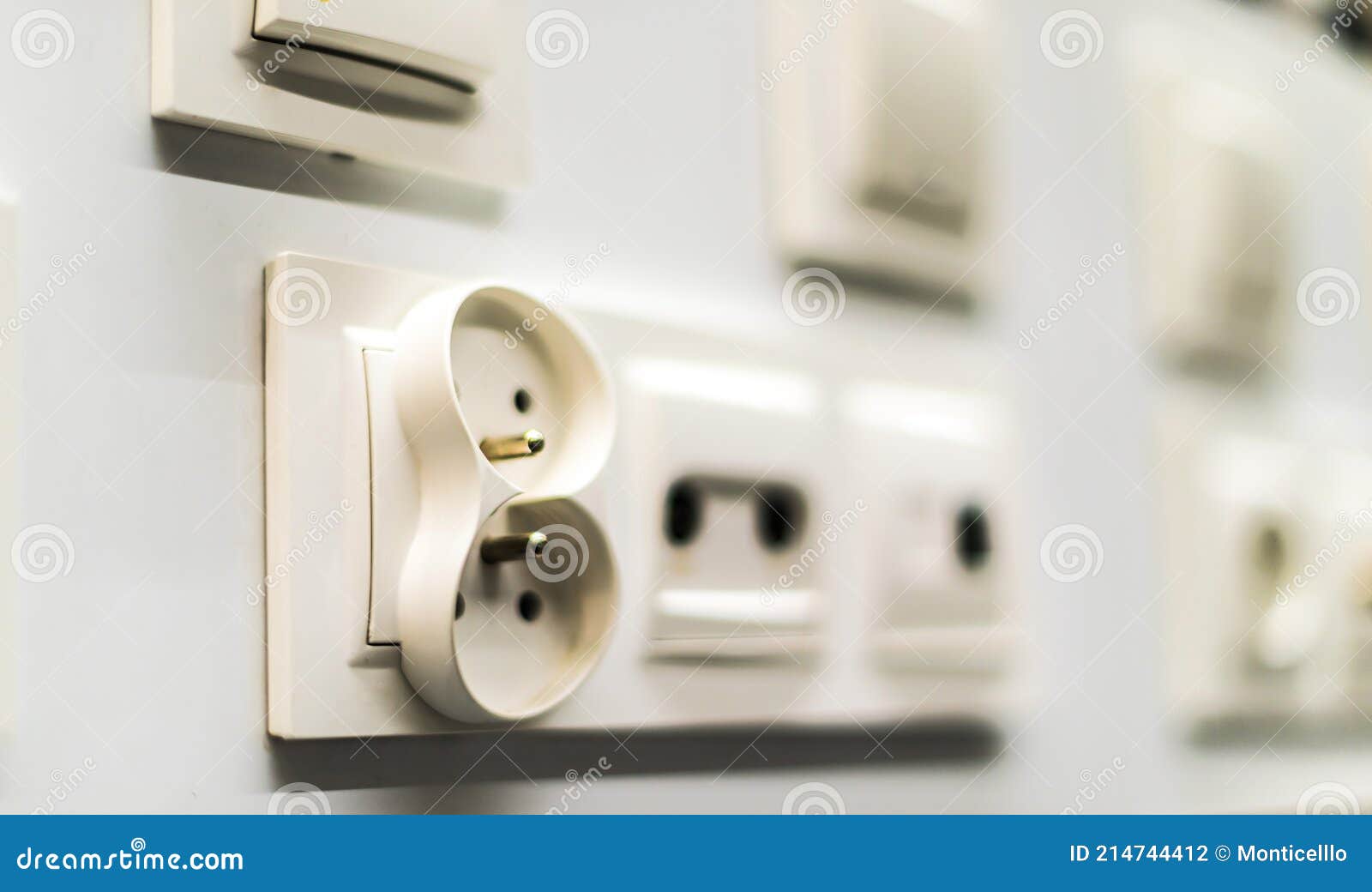Electric Sockets and Switches Presented in a Store Stock Photo - Image ...