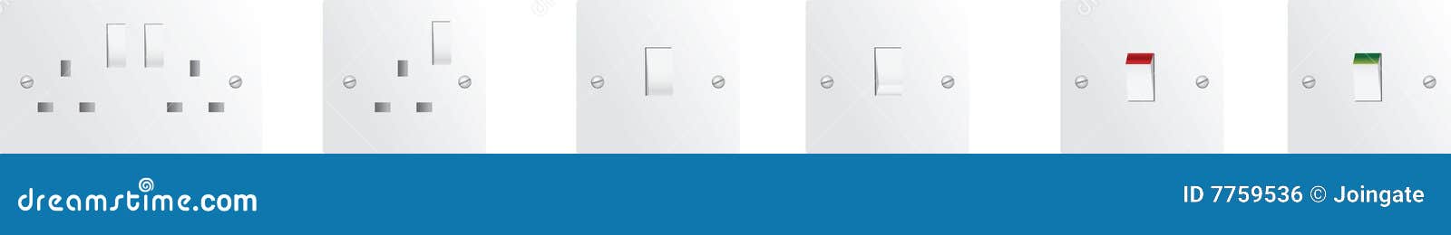 Electric Sockets, Switch And Cords. Vector Illustration, Eps10. White Switches And Sockets Set ...