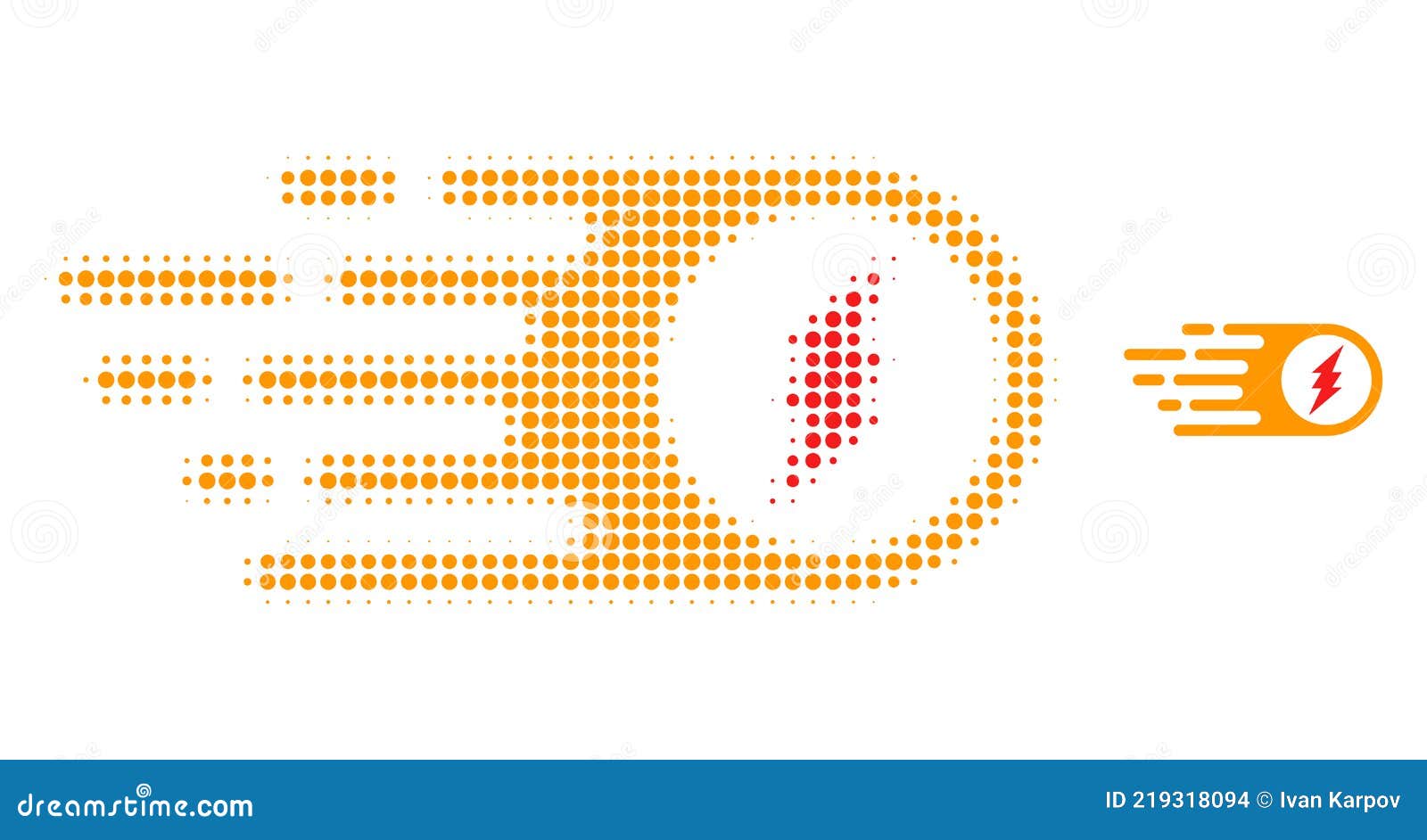 Electric Spark Halftone Dot Icon Stock Vector - Illustration of flat ...