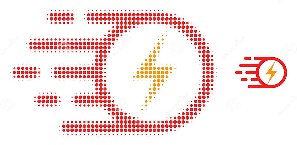 Electric Spark Halftone Dot Icon Stock Vector - Illustration of battery ...