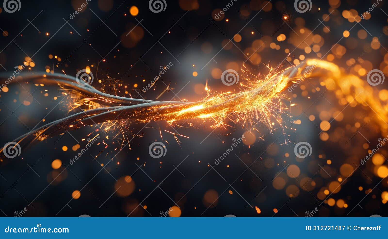 Electric Sparks Connection stock image. Image of science - 312721487