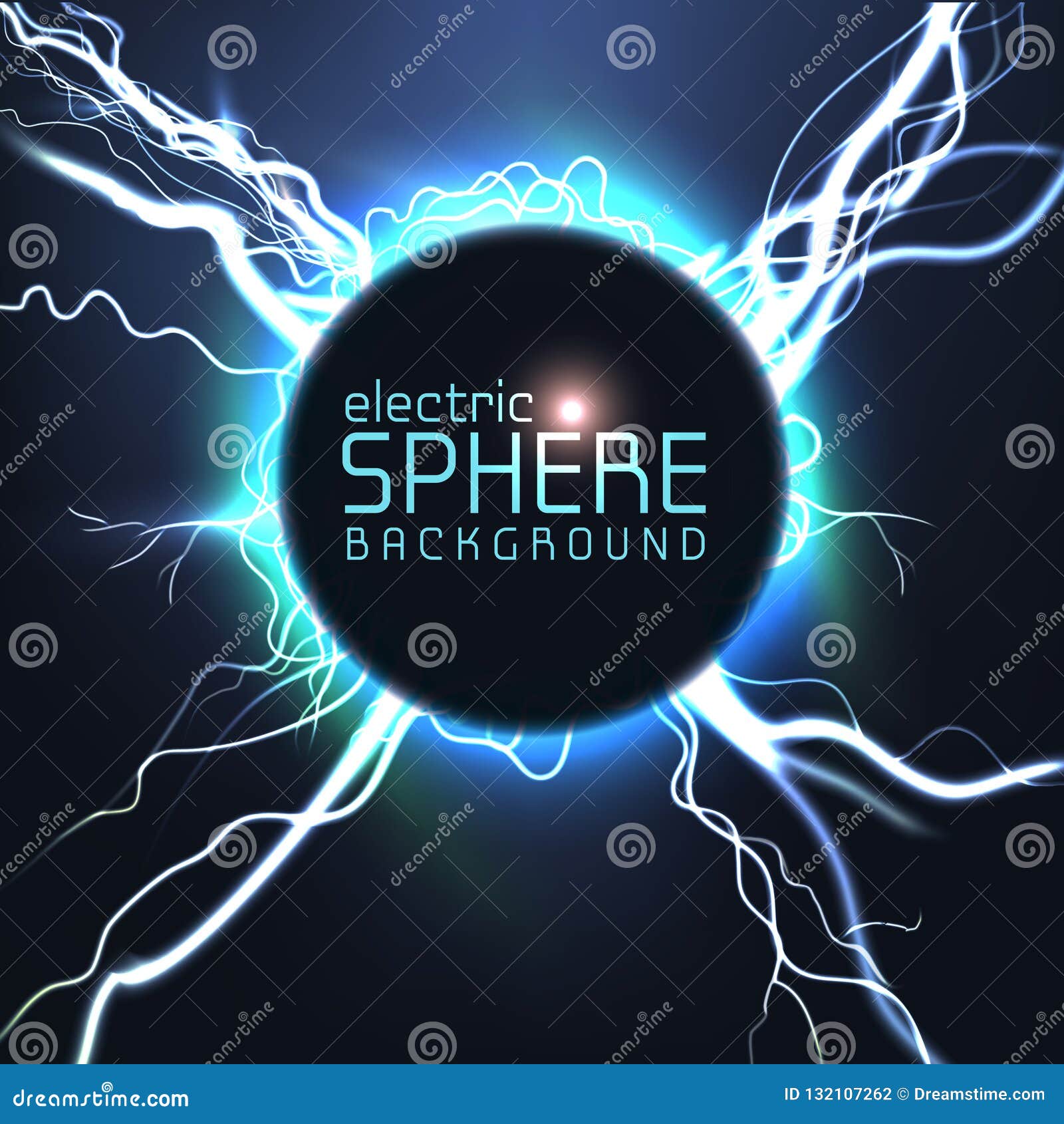 Electric Sphere Blue Light Effect Stock Vector - Illustration of ...