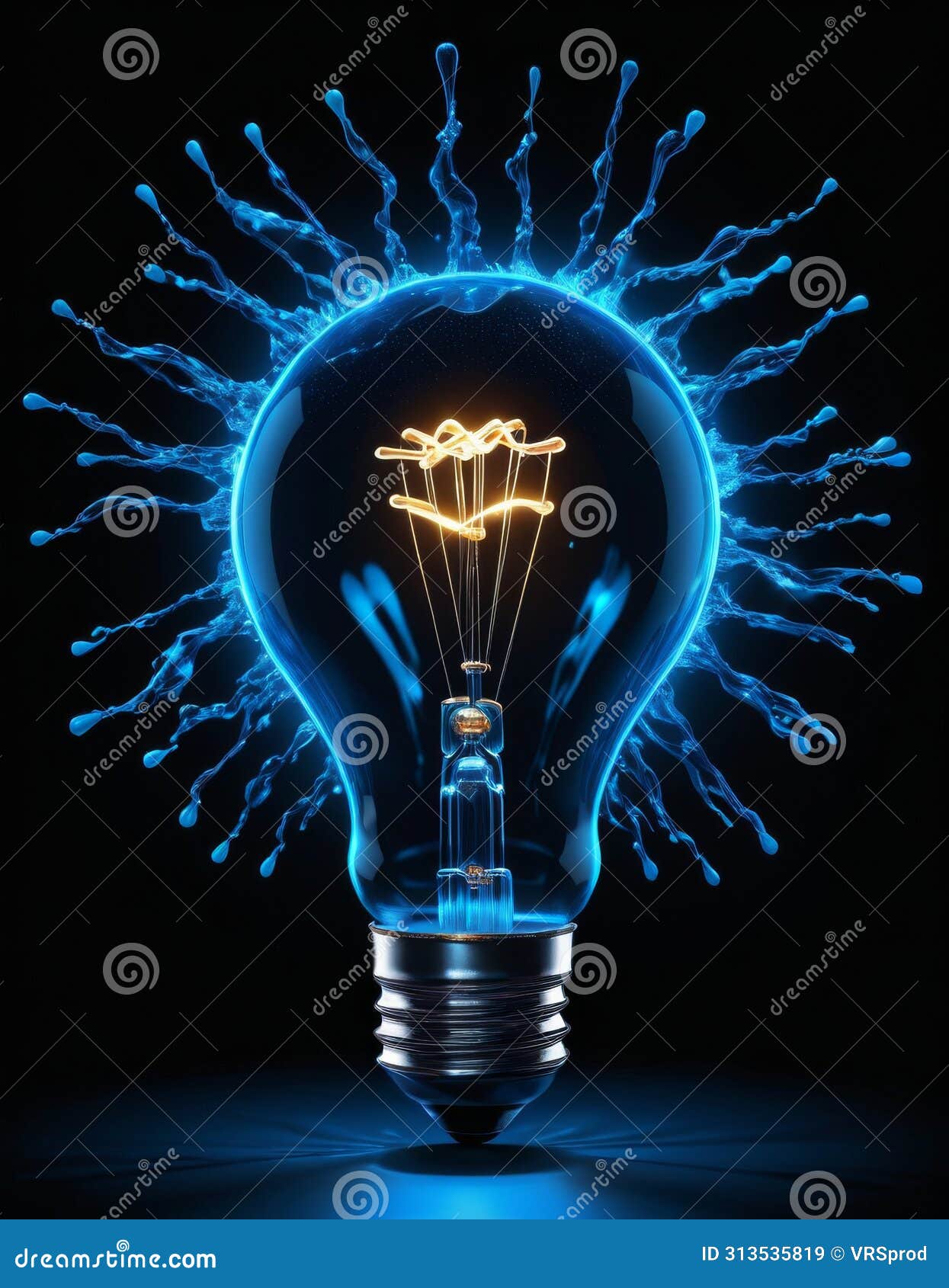 Electric Splash Lightbulb stock image. Image of surreal - 313535819