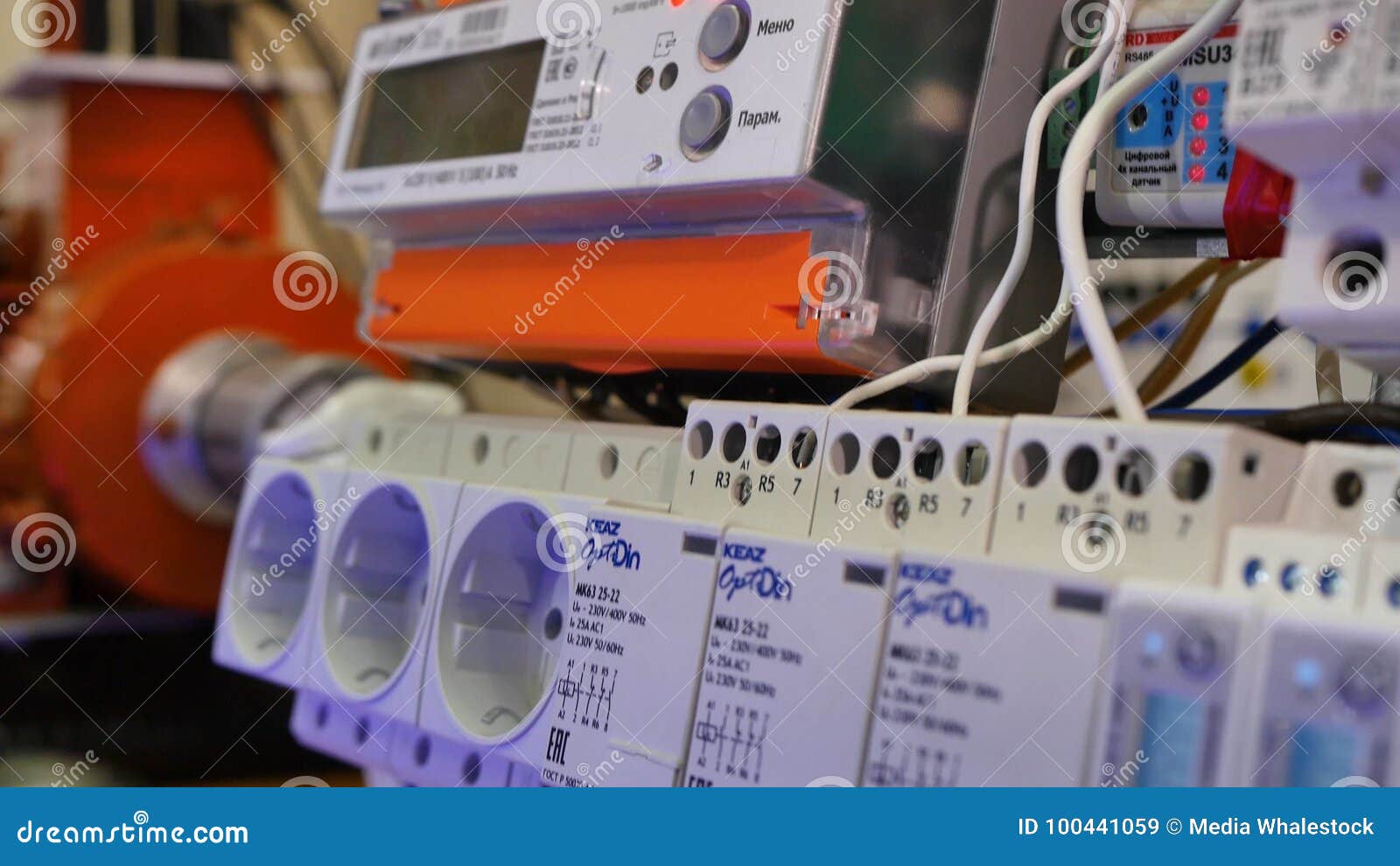 Electric Stand. Electrical Installation. Closeup Editorial Stock Image ...
