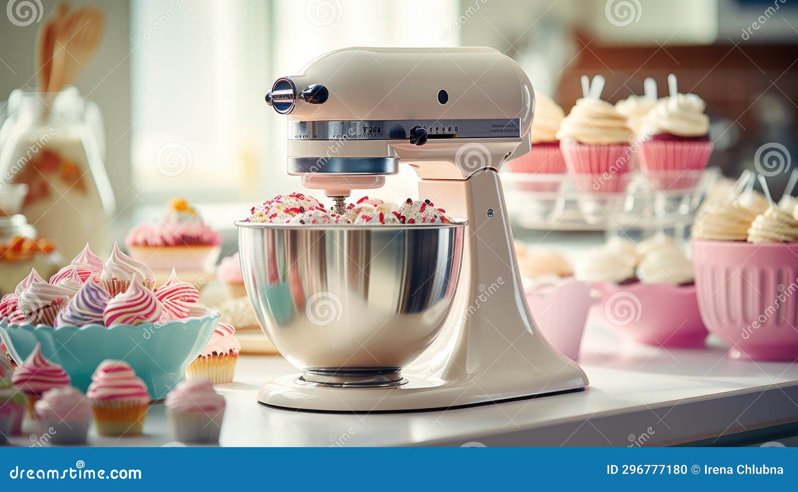 Electric Stand Mixer on Kitchen Counter Top. Generative AI Stock ...