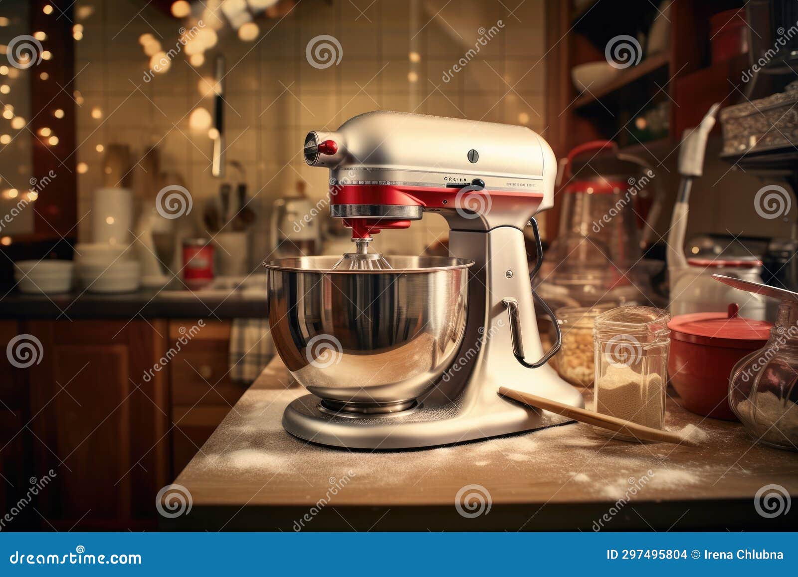 Electric Stand Mixer on Kitchen Counter Top. Generative AI Stock ...