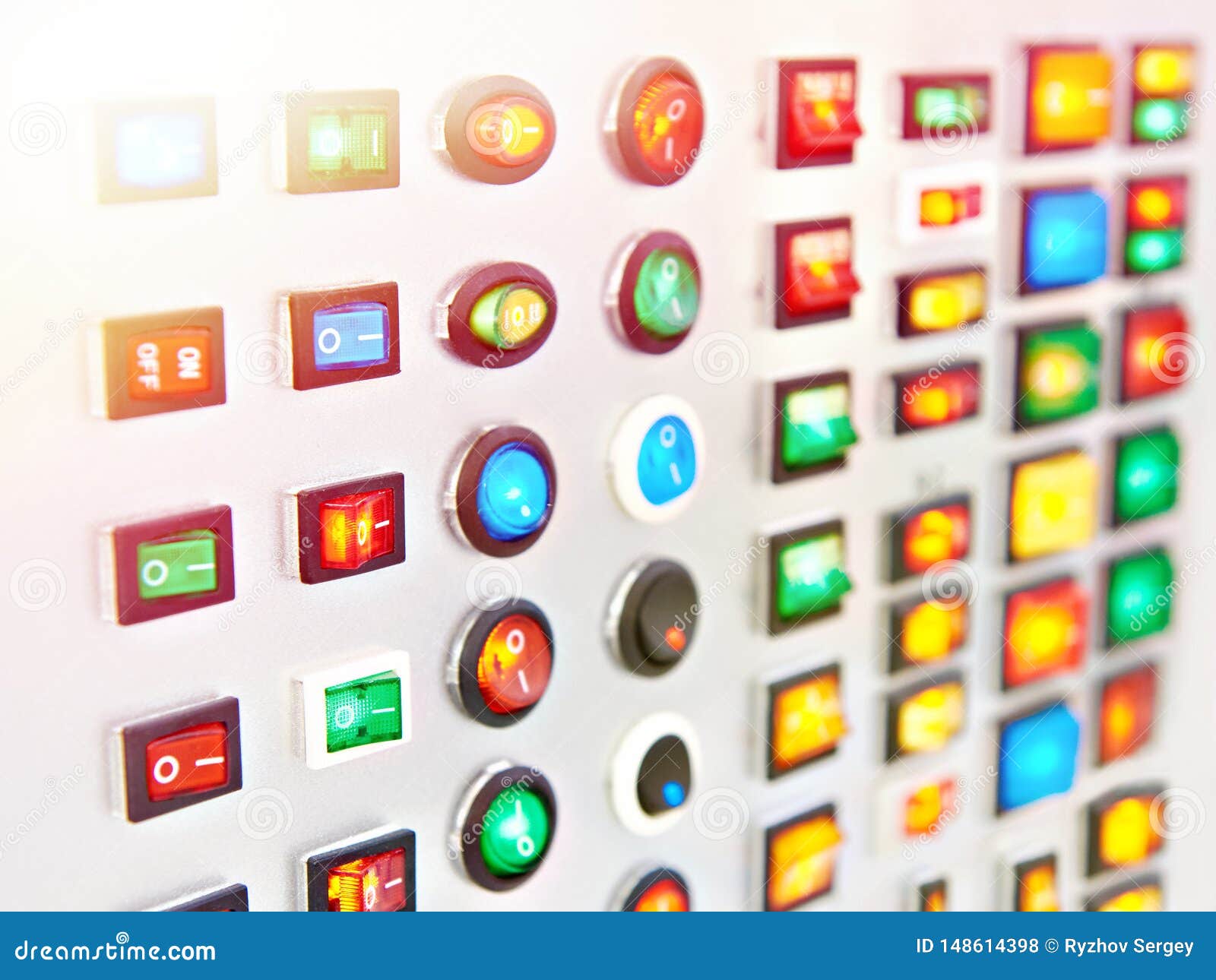 Electric Start Stop Switches Stock Photo - Image of control, round ...