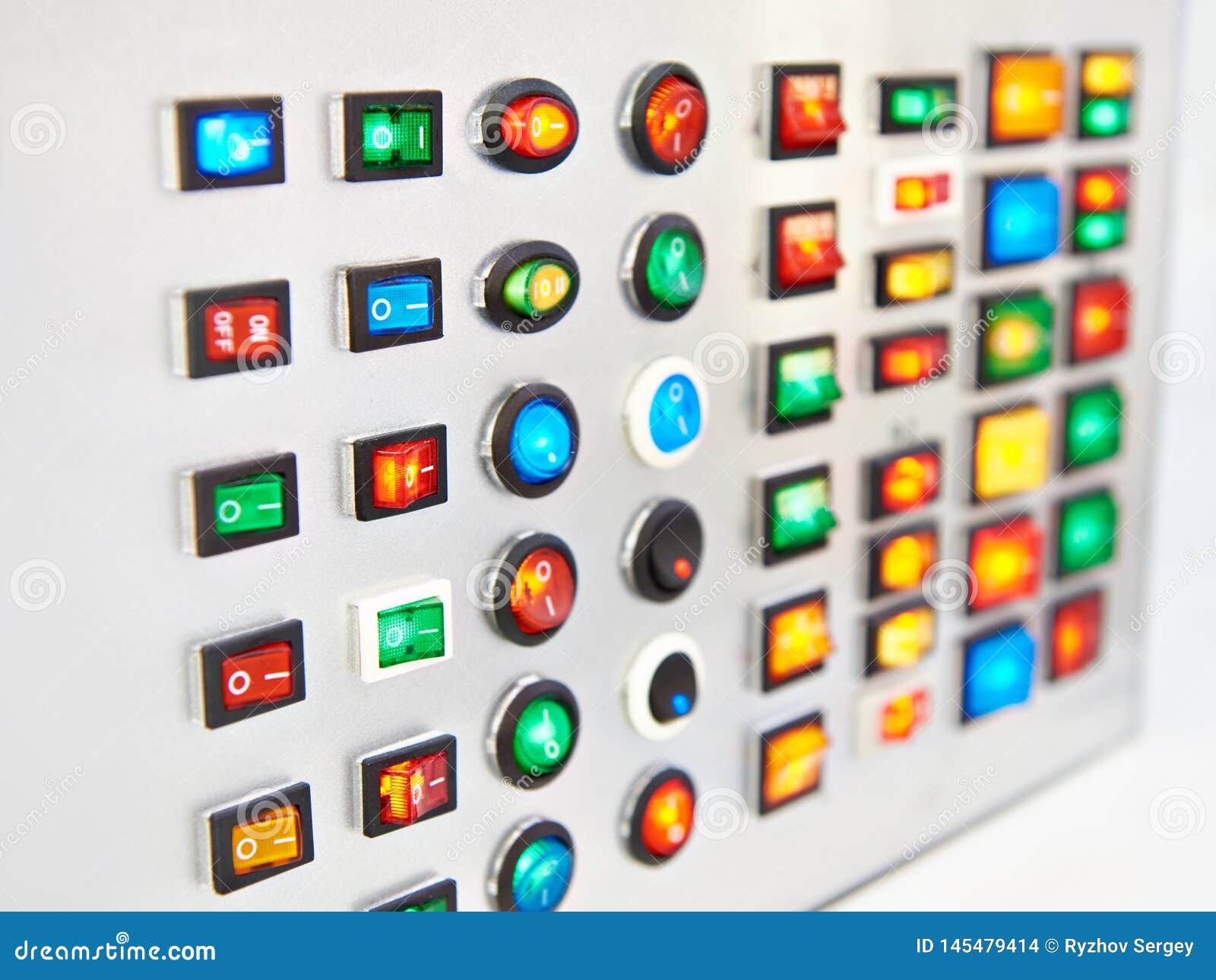 Electric Start Stop Switches Stock Photo - Image of disconnect, control ...