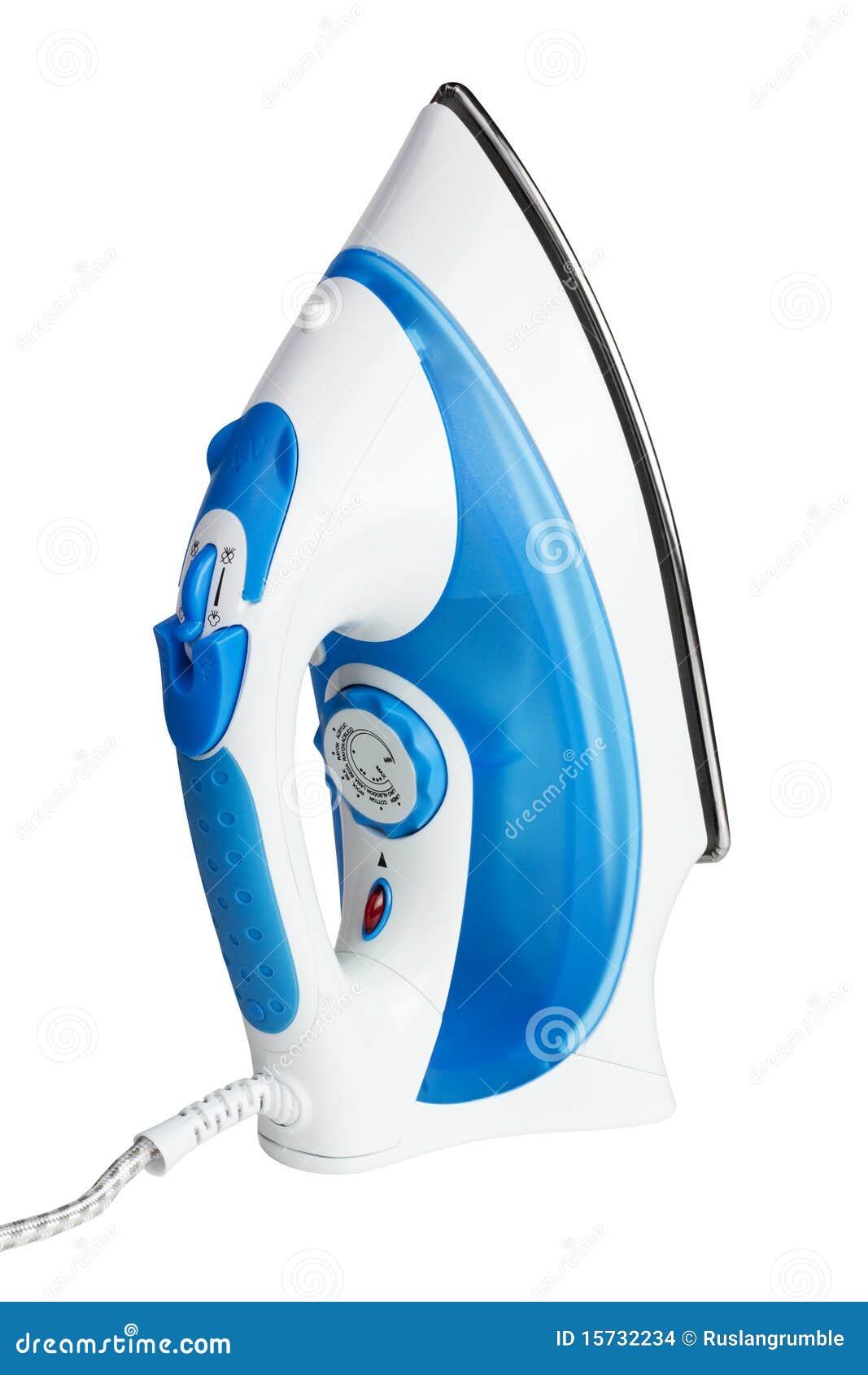 Electric Steam Iron Isolated Stock Photo - Image of electrical, cable ...