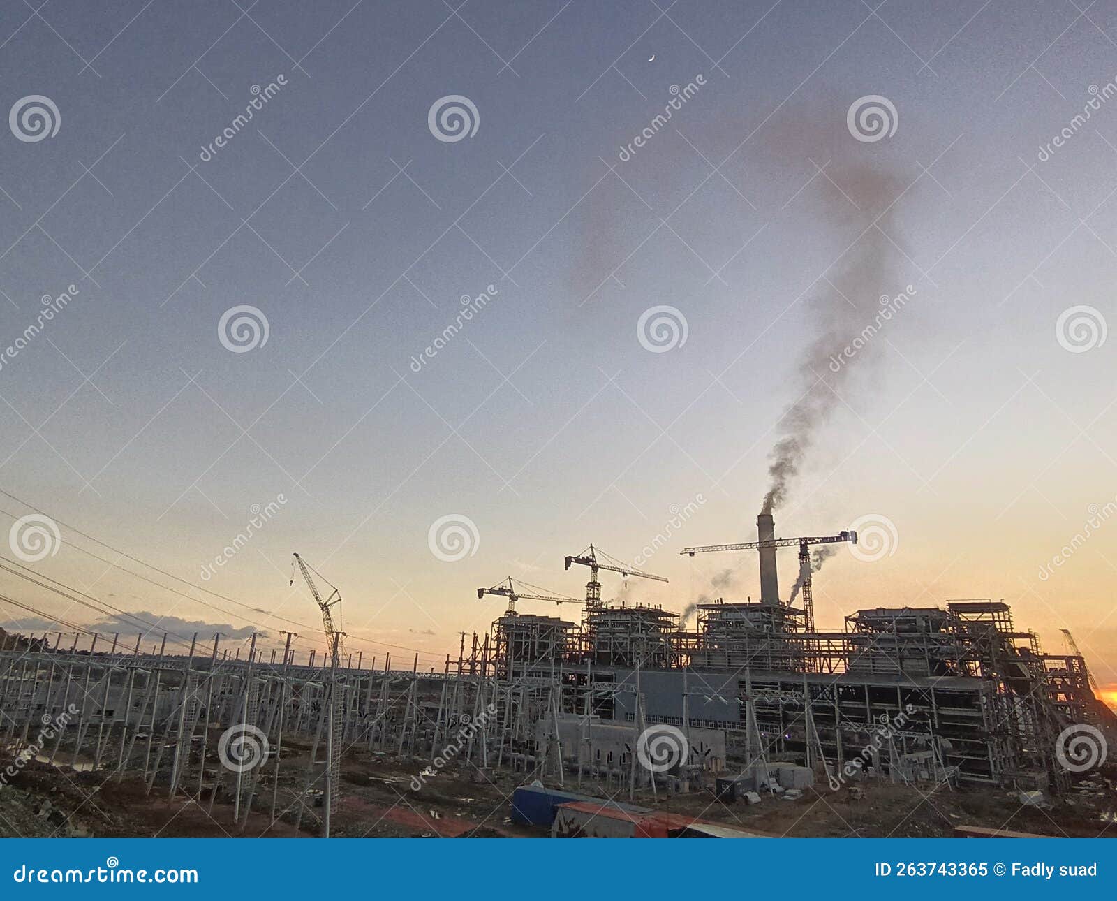 Electric steam power plant stock image. Image of electrical - 263743365