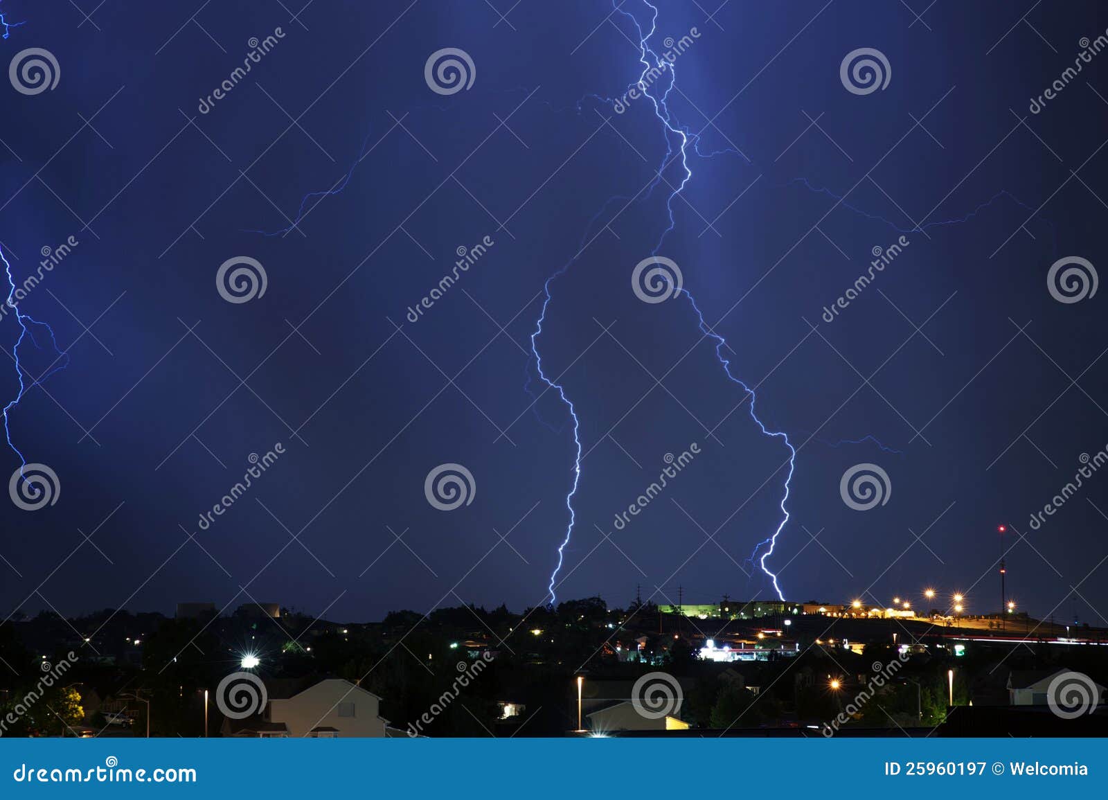 Electric Storm stock image. Image of lightnings, city - 25960197