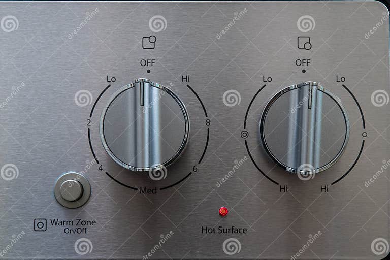 Electric Stove Knobs and Controls Stock Image - Image of zone, emitting ...