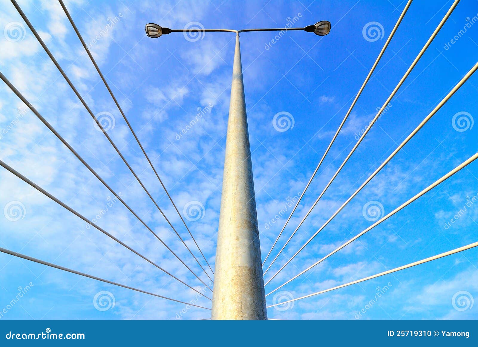 Electric Street Light Pole Over Blue Sky Stock Photo - Image of ...