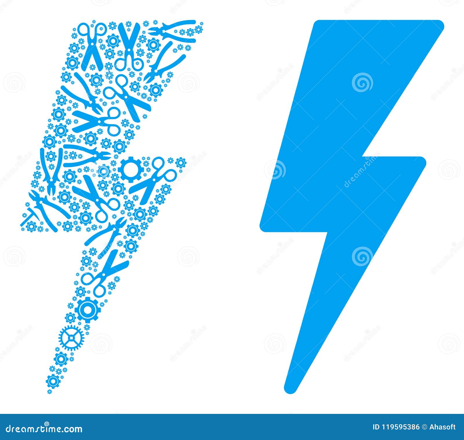 Electric Strike Composition of Service Tools Stock Vector ...