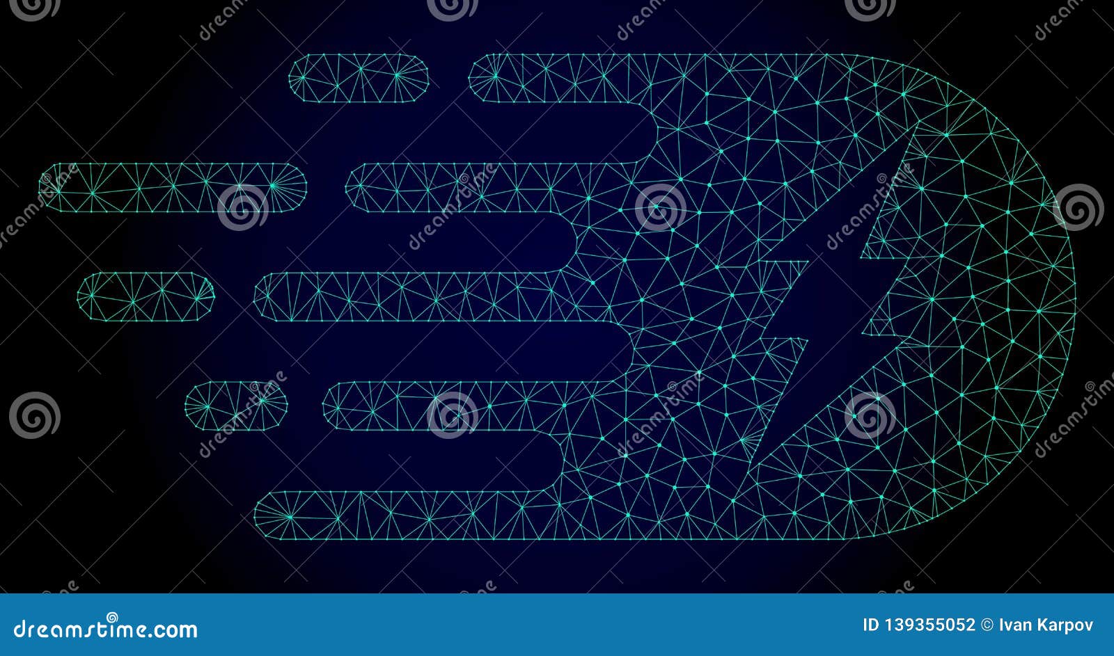 Electric Strike Polygonal Frame Vector Mesh with Fast Motion Effect ...