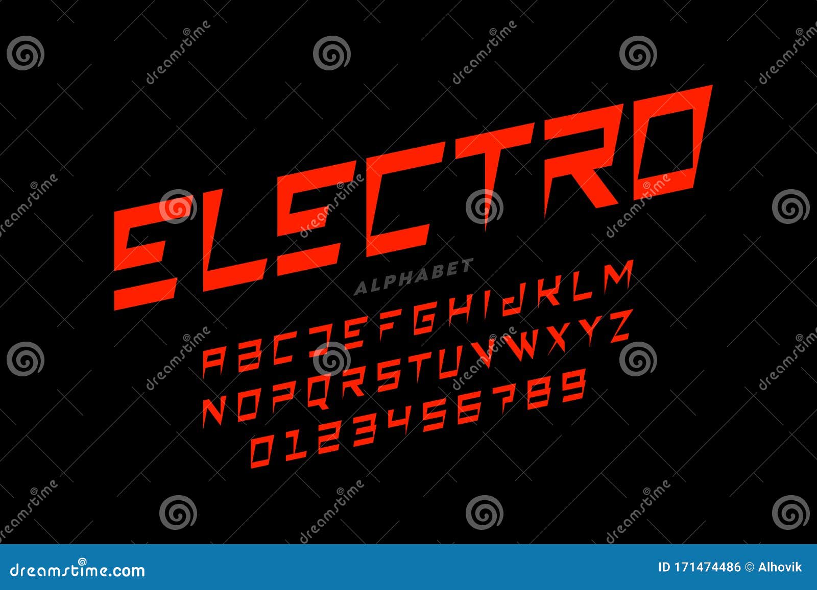 Electric style font stock vector. Illustration of boltquot - 171474486