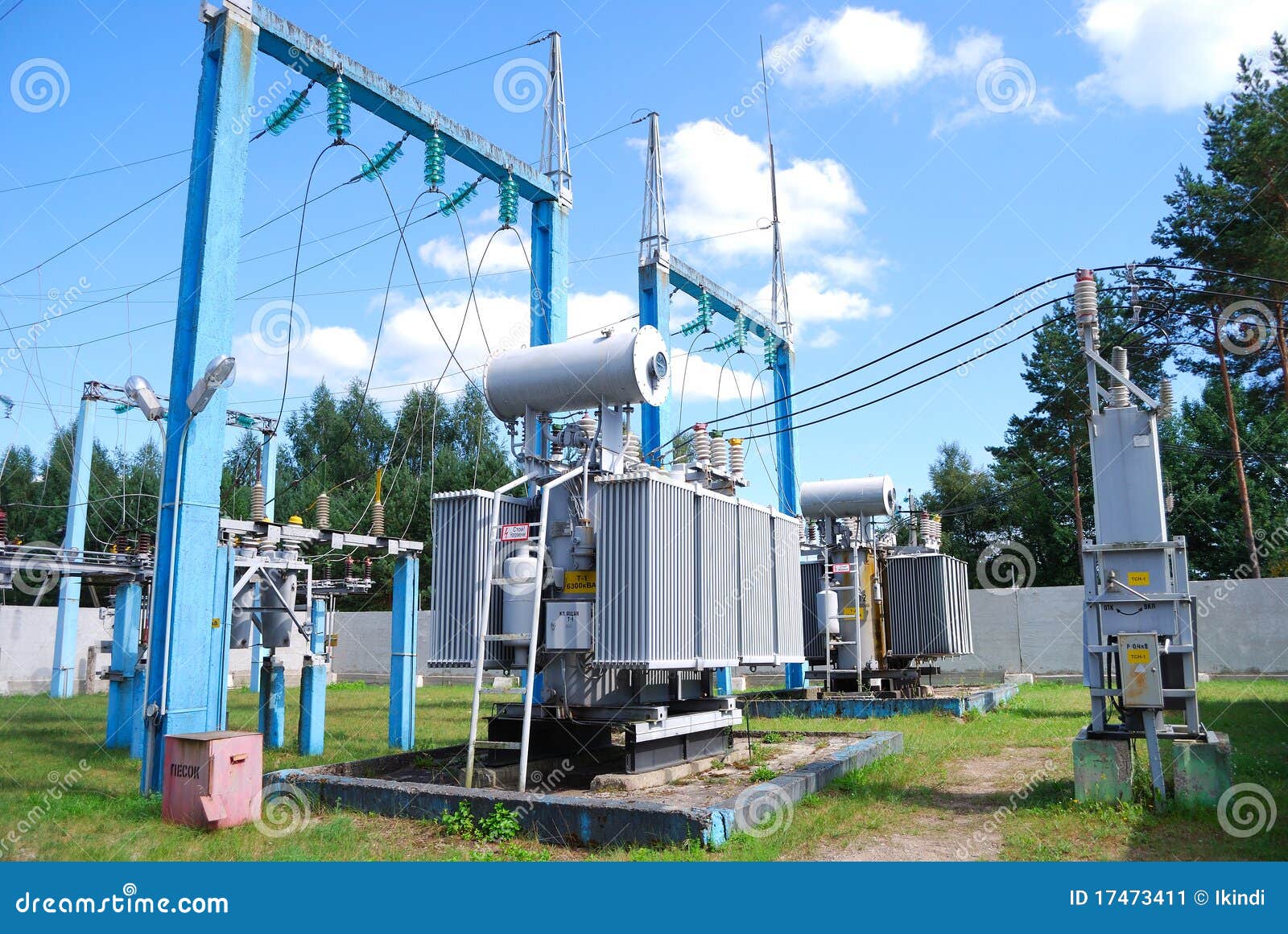 Electric substation stock image. Image of high, armature - 17473411