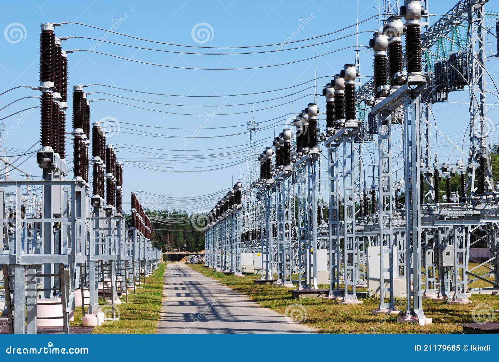 Electric substation stock image. Image of blue, metal - 21179685