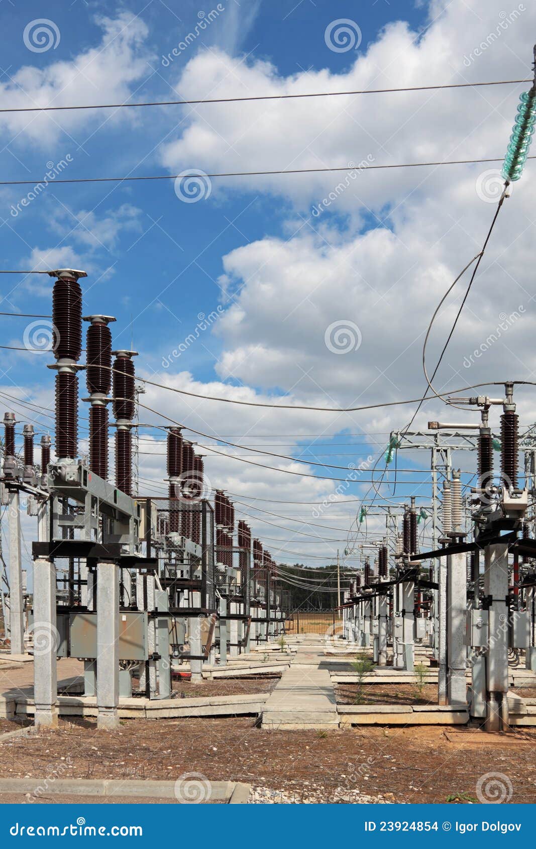 Electric substation stock photo. Image of pylon, alternating - 23924854