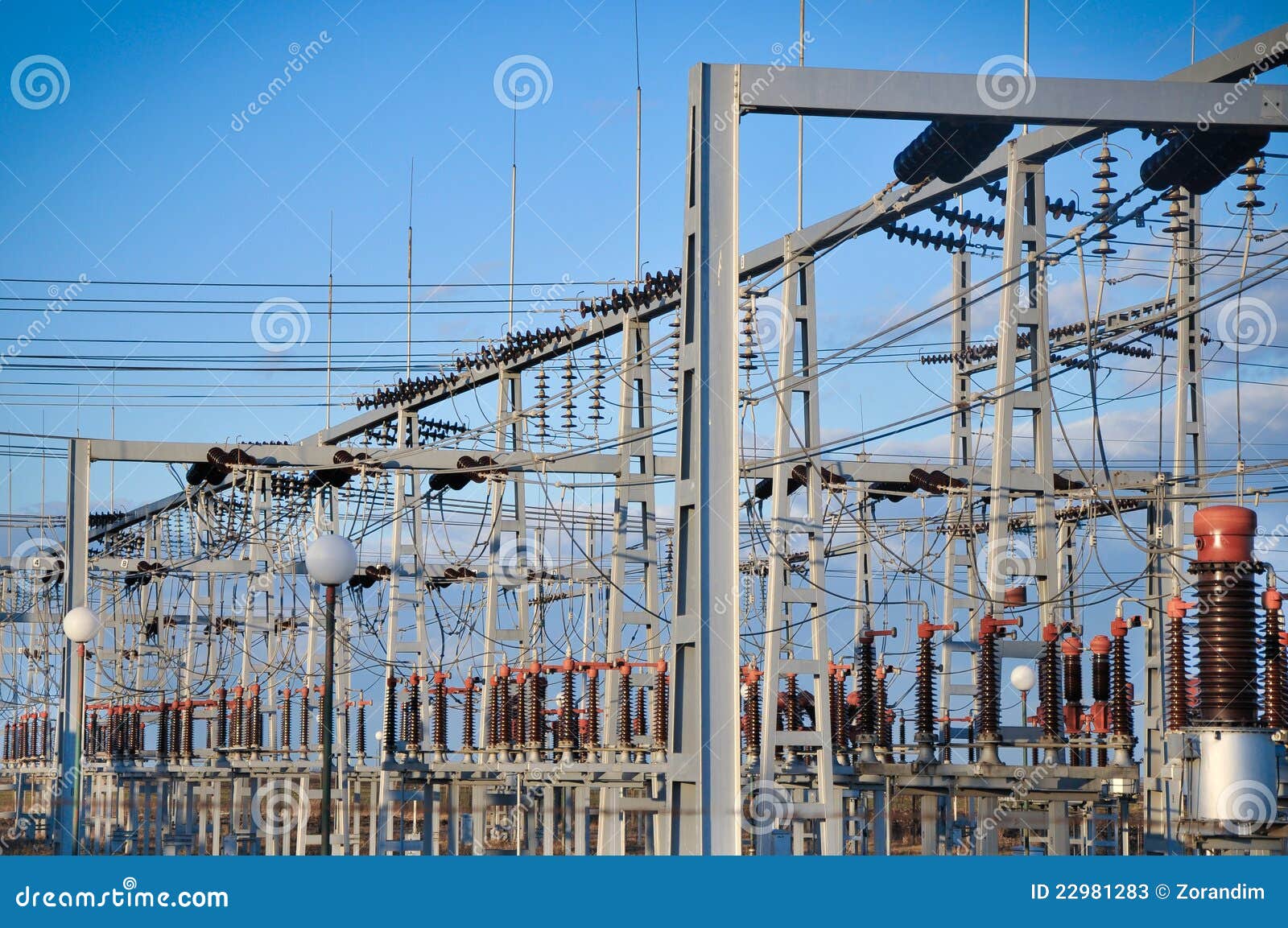 Electric Substation and Distribution Power Stock Image - Image of ...