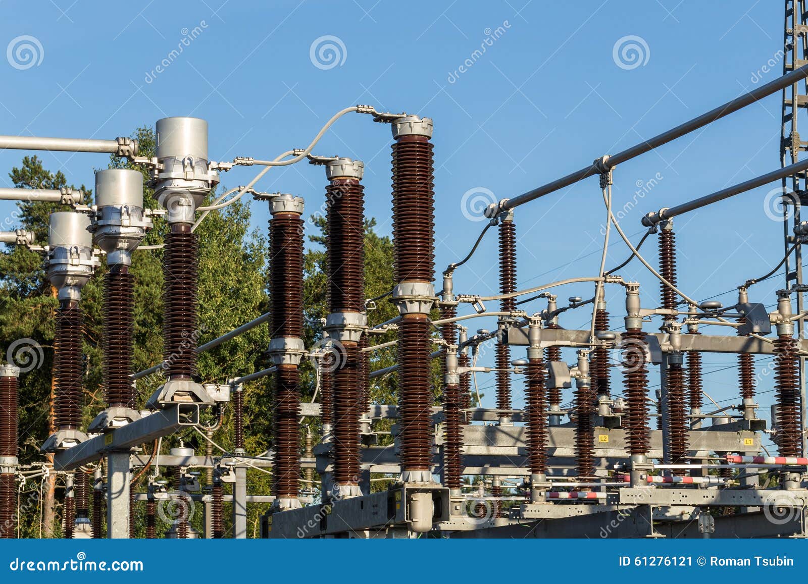 Electric Substation Tower for Generating Energy with Sky Backgro Stock ...