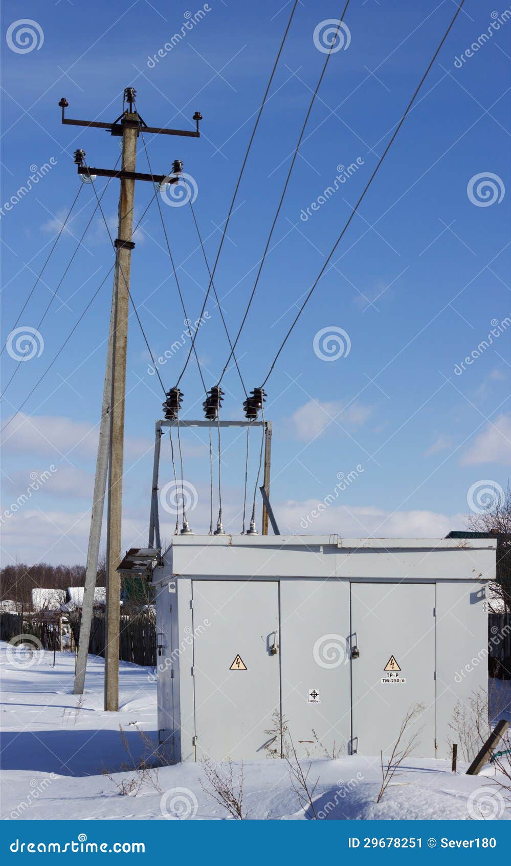 Electric Substation in the Winter Stock Image - Image of energy, iron ...