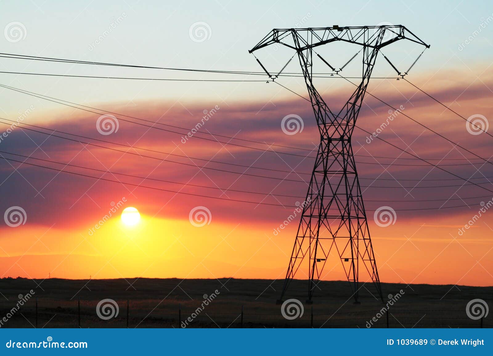 Electric Sunset stock image. Image of electricity, juice - 1039689