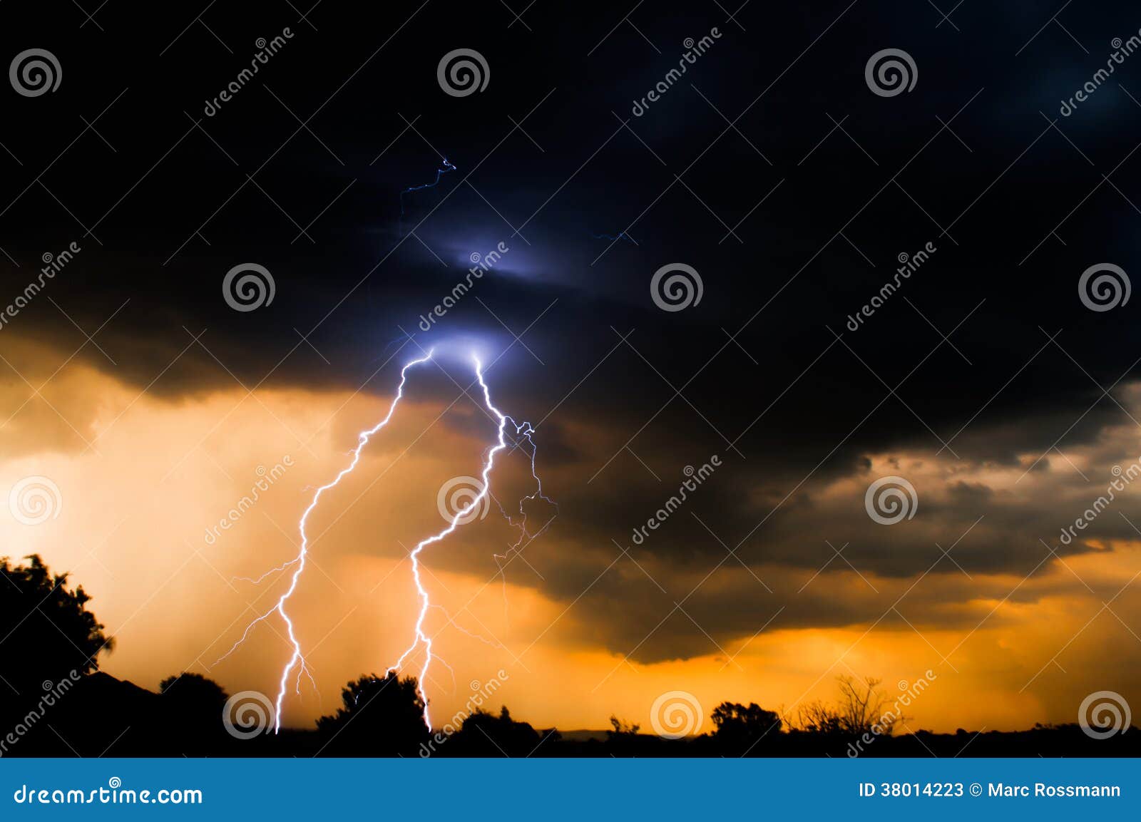 Electric Sunset Lightning stock image. Image of strike - 38014223