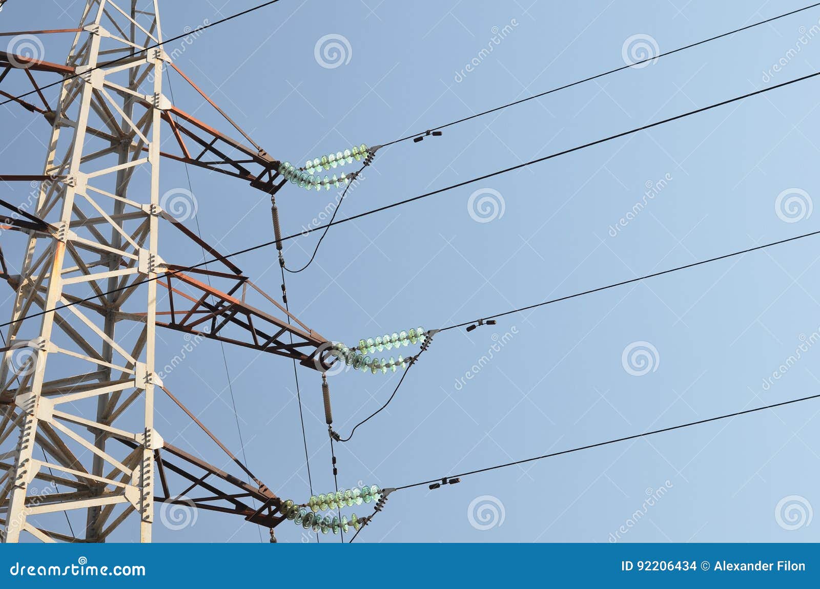 Electric supports wires stock photo. Image of conductivity - 92206434