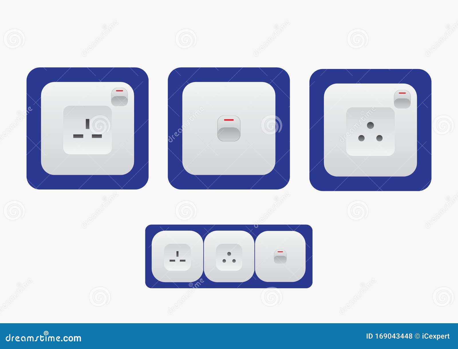 Electric switch design stock vector. Illustration of button - 169043448