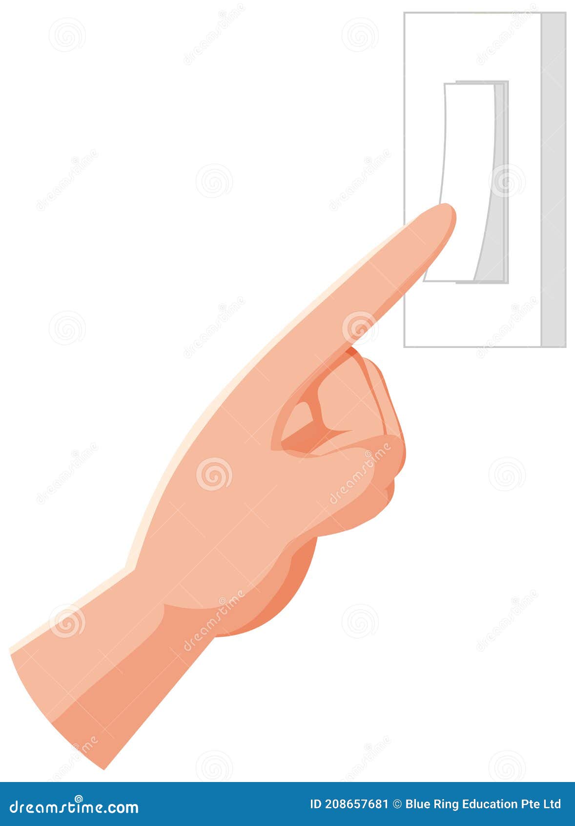 Electric Switch with Finger Cartoon Icon Isolated Stock Vector ...