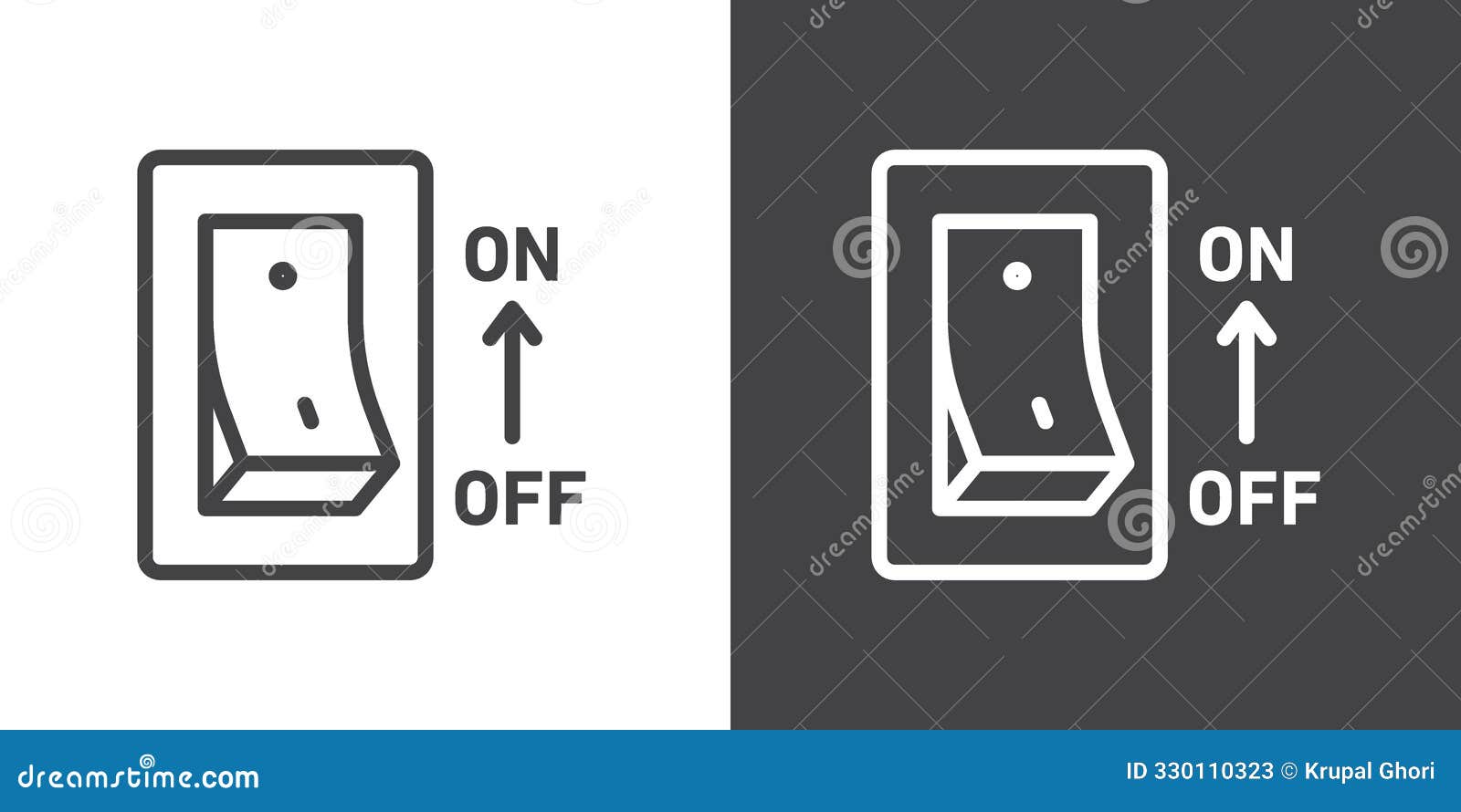Electric Switch Icon Flat Vector Set Outline Stock Illustration ...