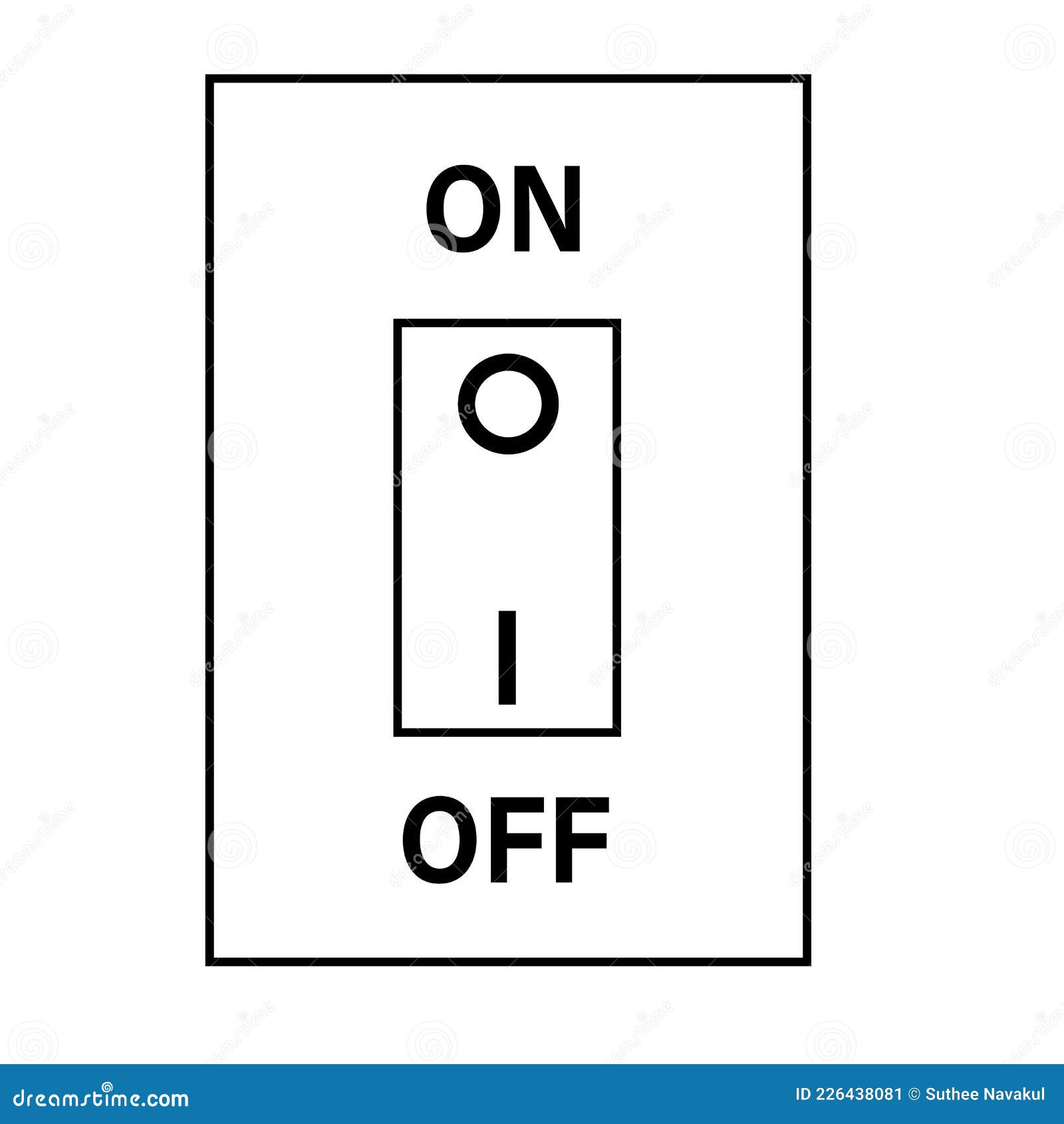 Electric Switch Icon on White Background. Outline Electric Switch Sign ...