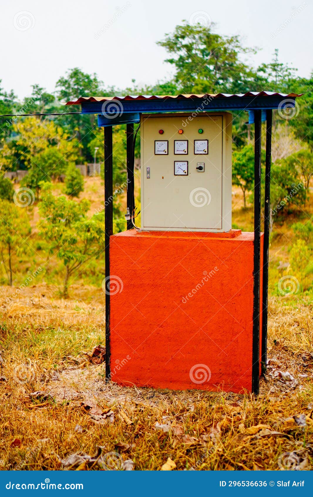 Close-up View of the Electrical Panel in the Field Stock Photo - Image ...