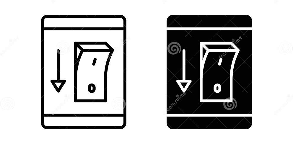 Electric Switch Thin Line Icon Set Stock Vector - Illustration of ...