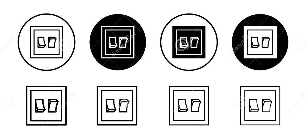 Electric Switch Vector Icon Set Collection. Electric Switch Outline ...