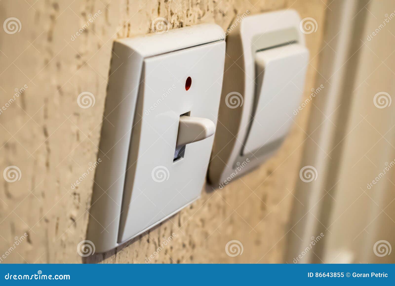 Electric Switch on the Wall Stock Image - Image of element, house: 86643855